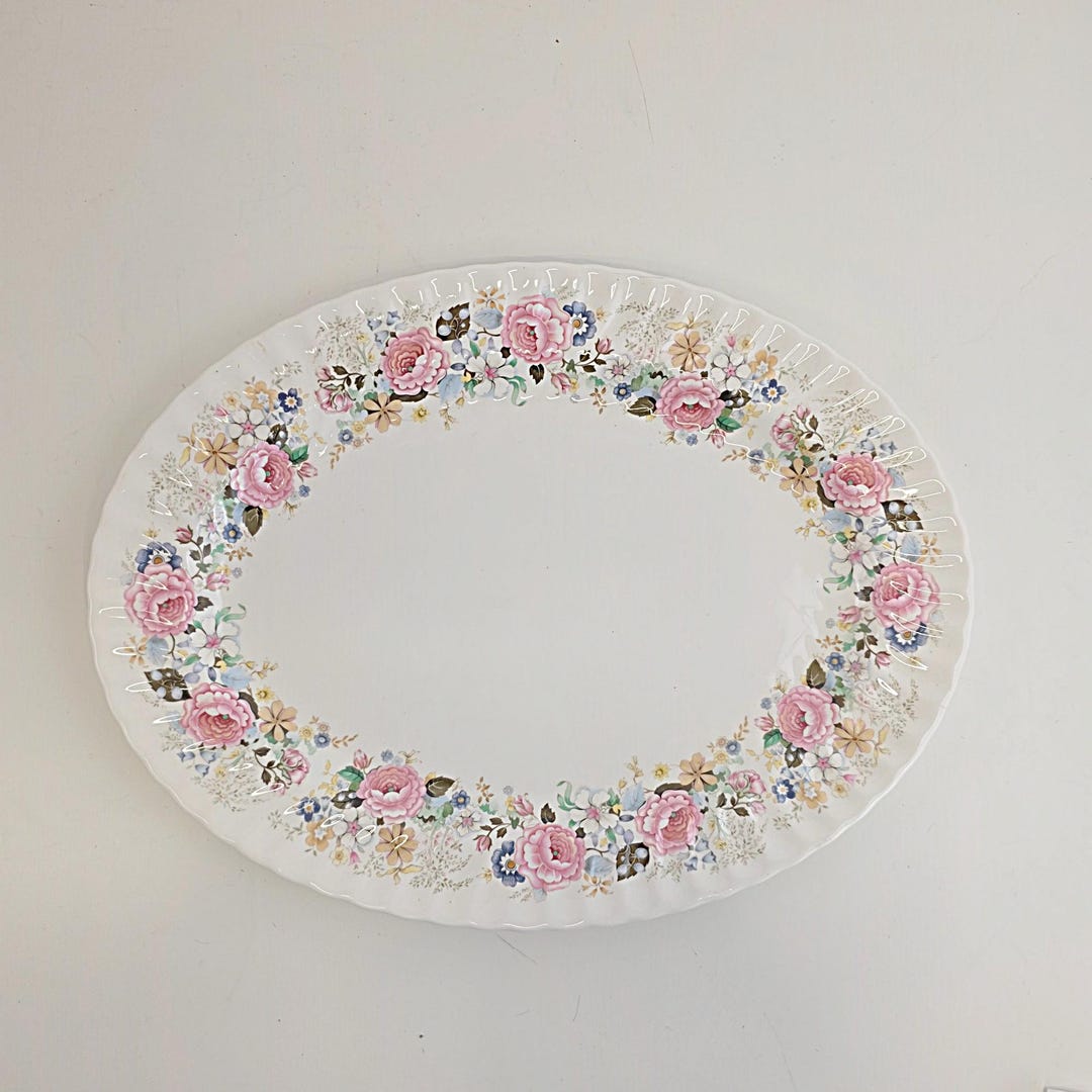 Vintage Minton Rose Garland Large Serving Platter - Tray - Etsy