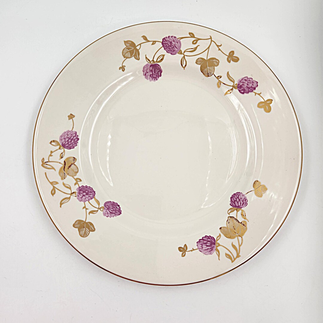 Vintage Pickard Clover #1067 (pink/purple Clover Pattern) Dinner Plates ...