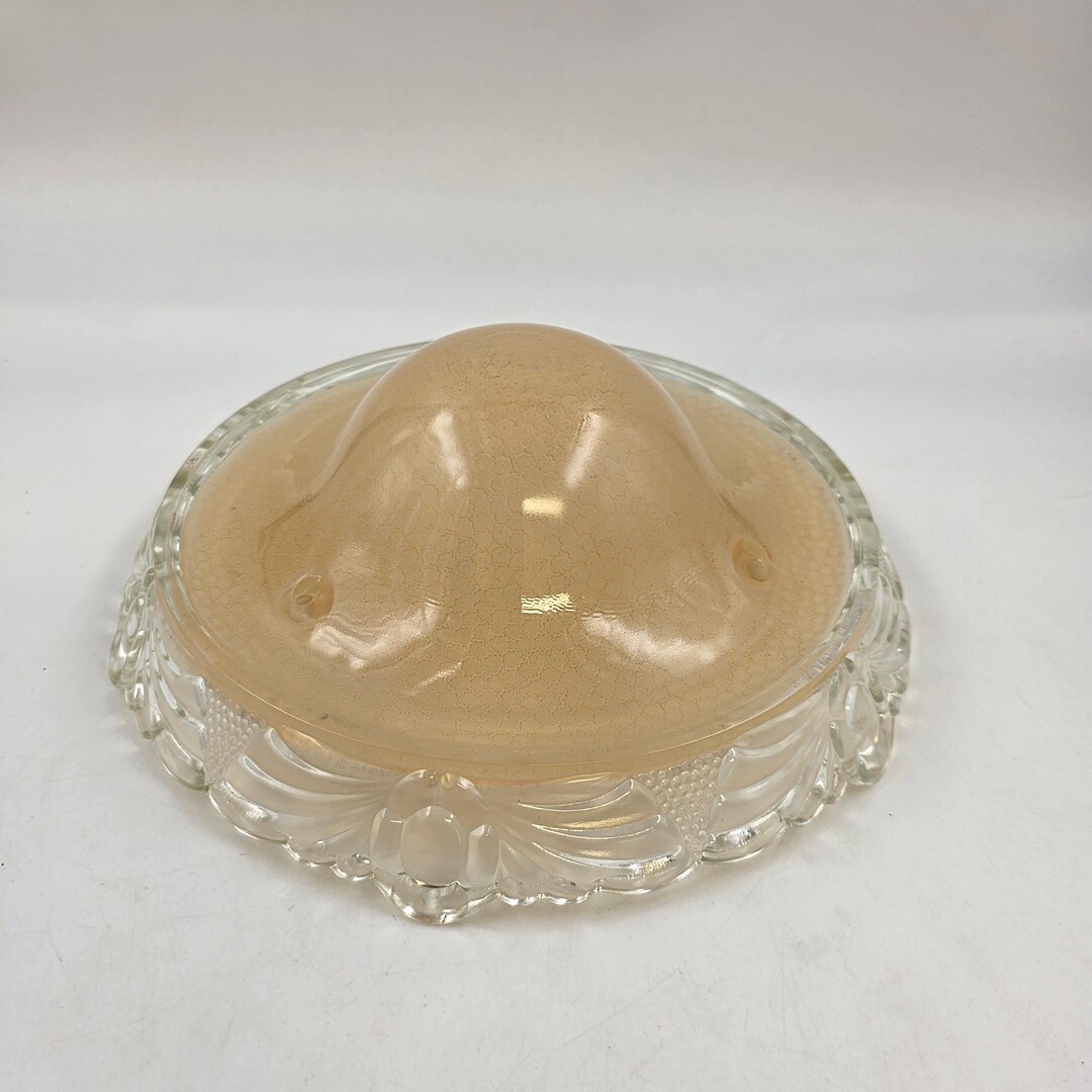 Vintage Round Glass Ceiling Light Fixture Cover - Bedroom - Hallway or ...