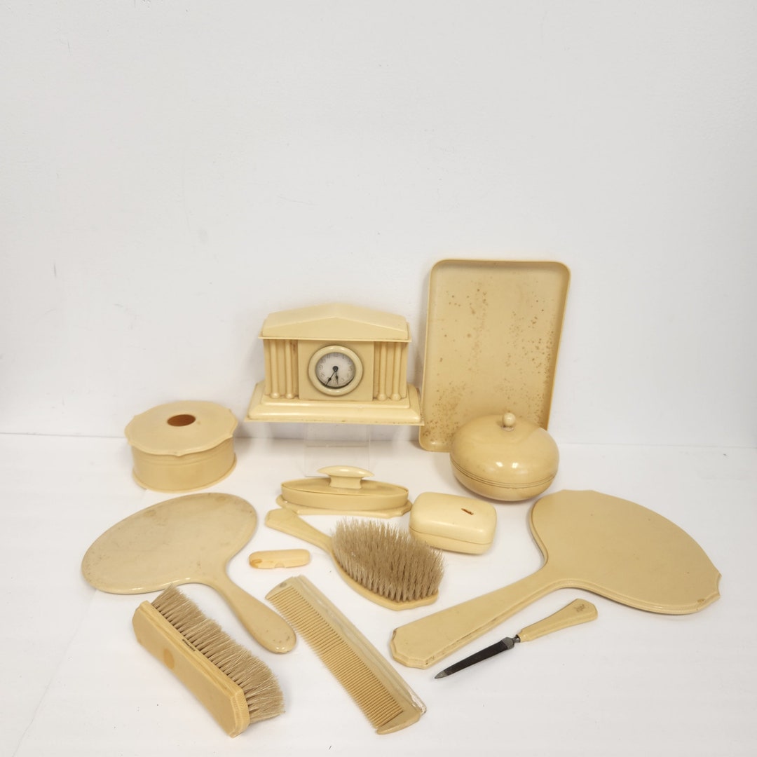 Vintage 1930's 12 Piece Ivory Celluloid Vanity Dresser Set - Etsy