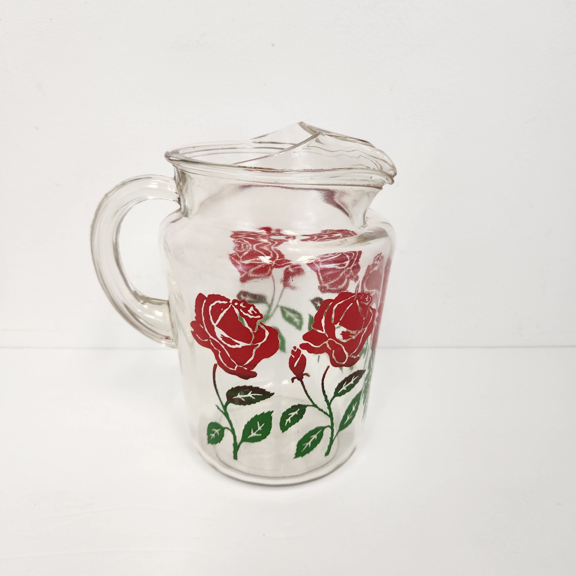 Vintage 1950's 60's Water Pitcher and 5 Drinking - Etsy