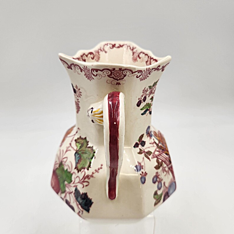 Vintage Turn of the Century Adams Ironstone Fruit Basker Milk Pitcher ...