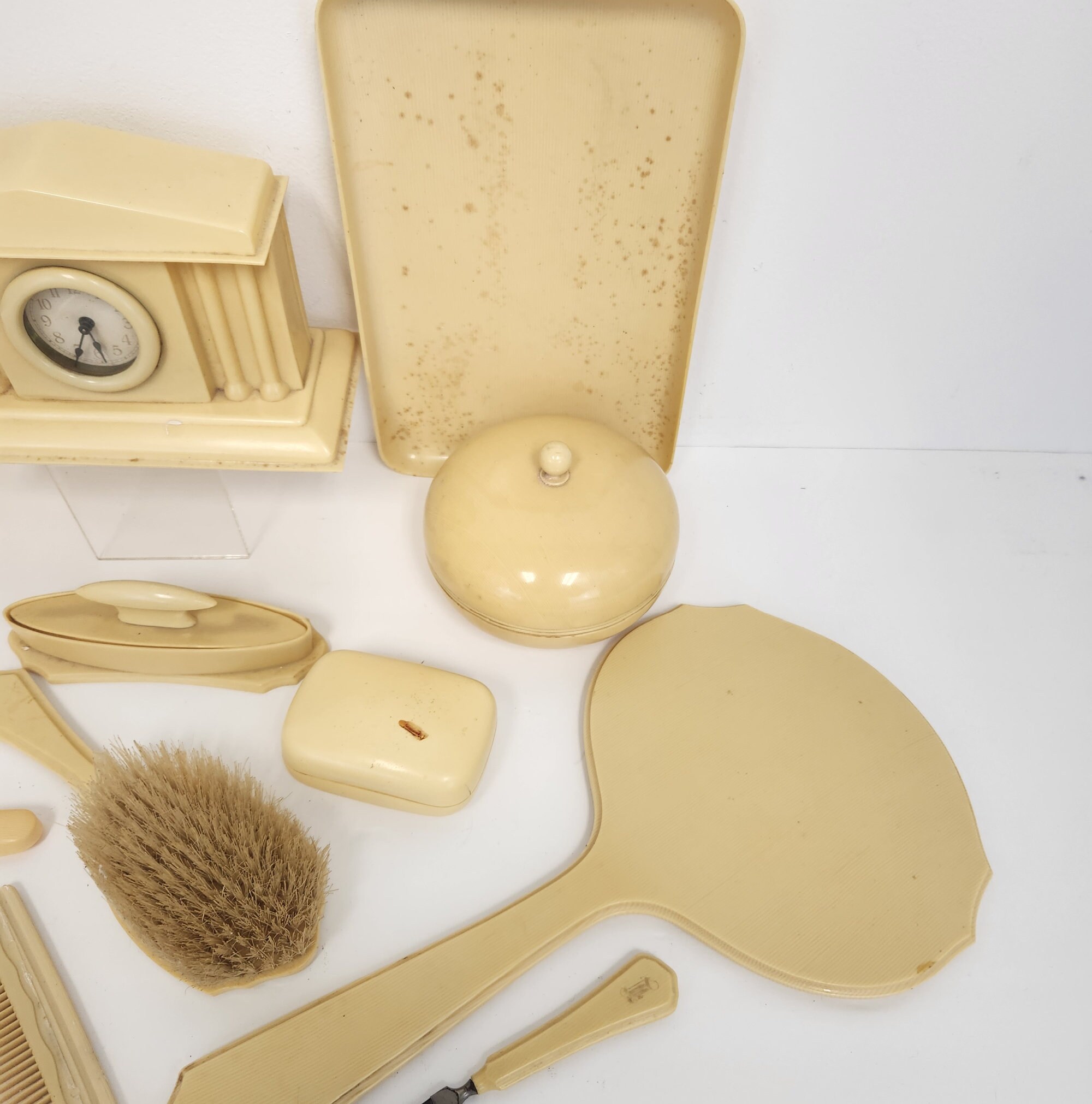 Vintage 1930's 12 Piece Ivory Celluloid Vanity Dresser Set - Etsy