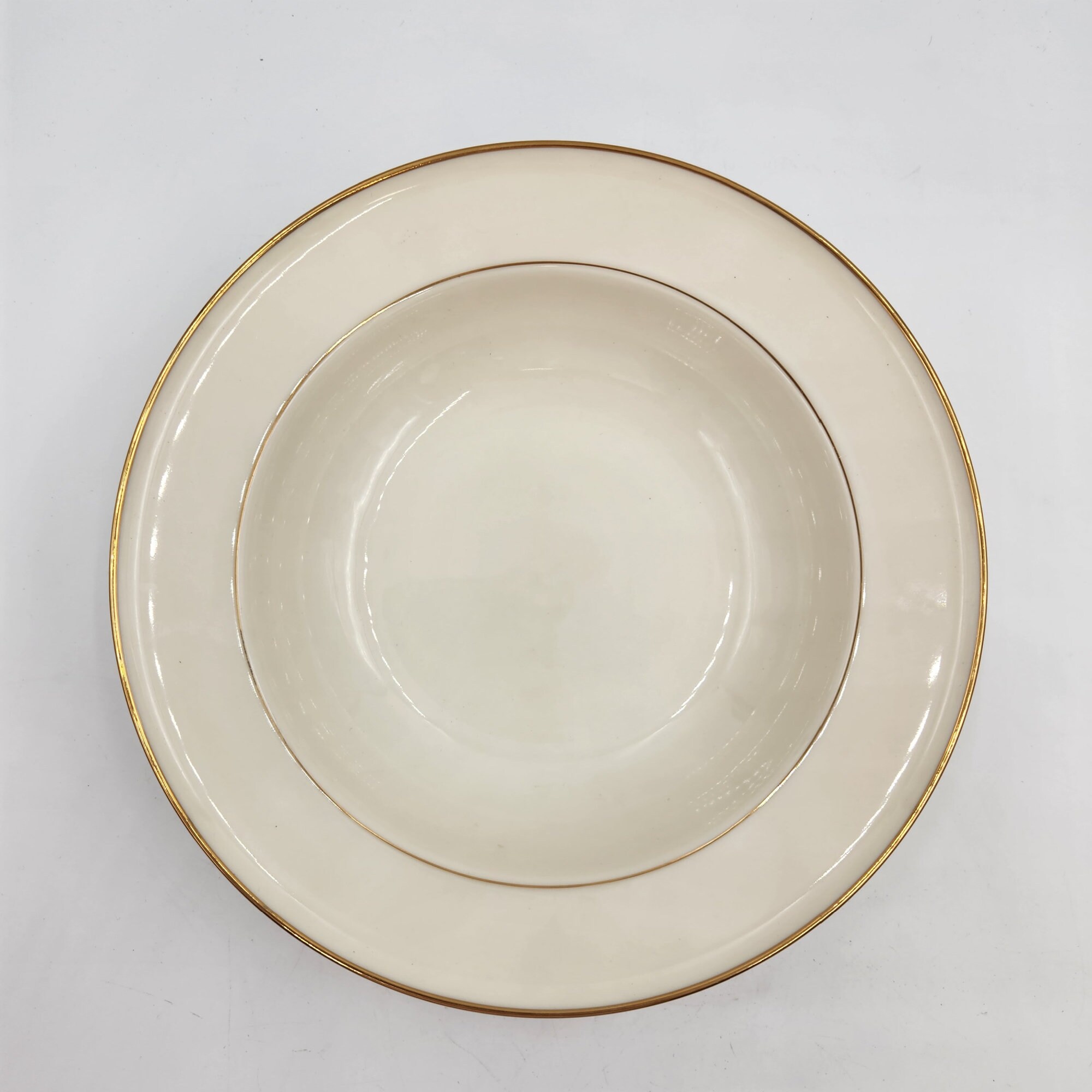 Vintage 1980's 90's Mikasa Stanton Gold LAD 10 Round Ivory and Gold ...