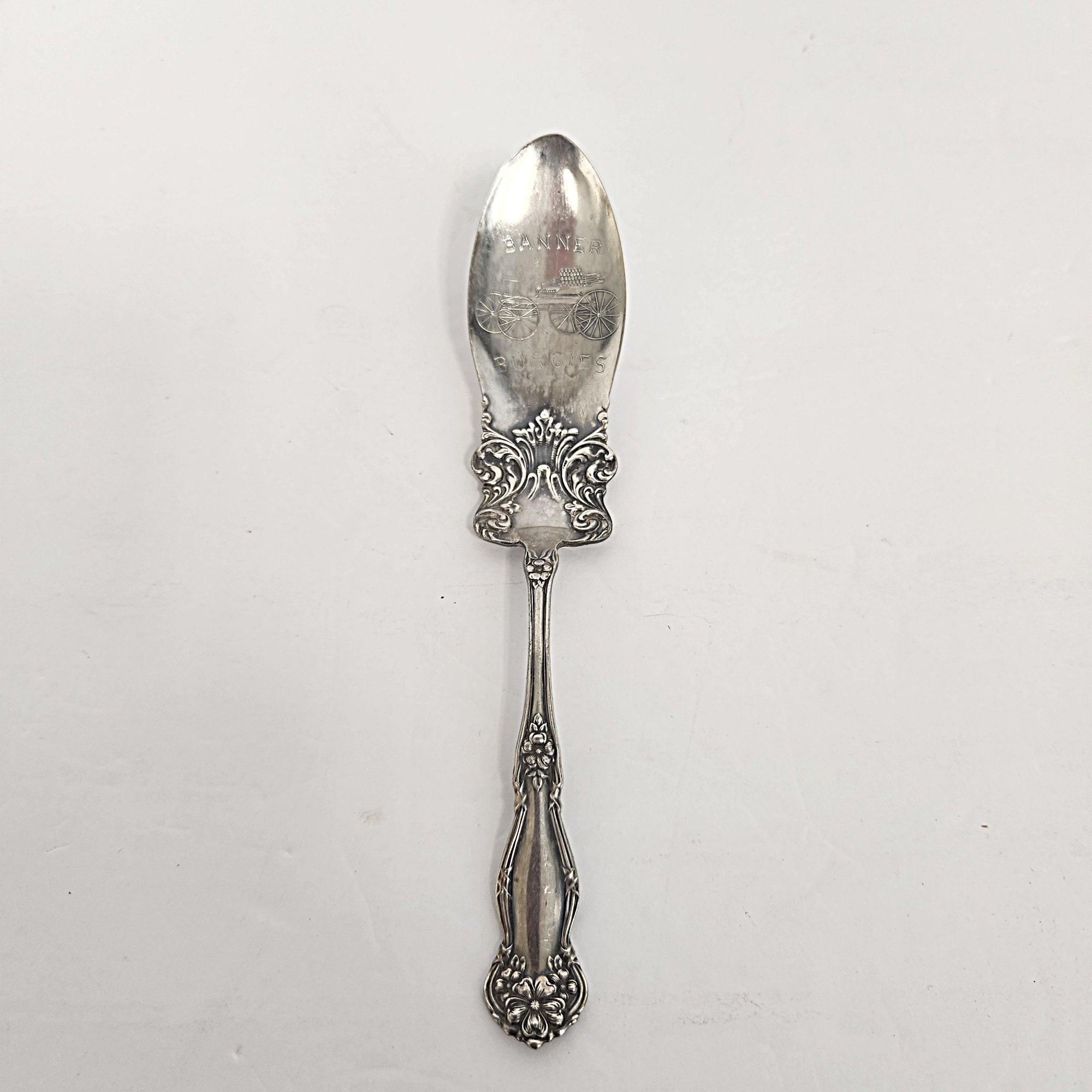 Vintage 1900's Elongated Silverplate Banner Buggies Serving Spoon ...