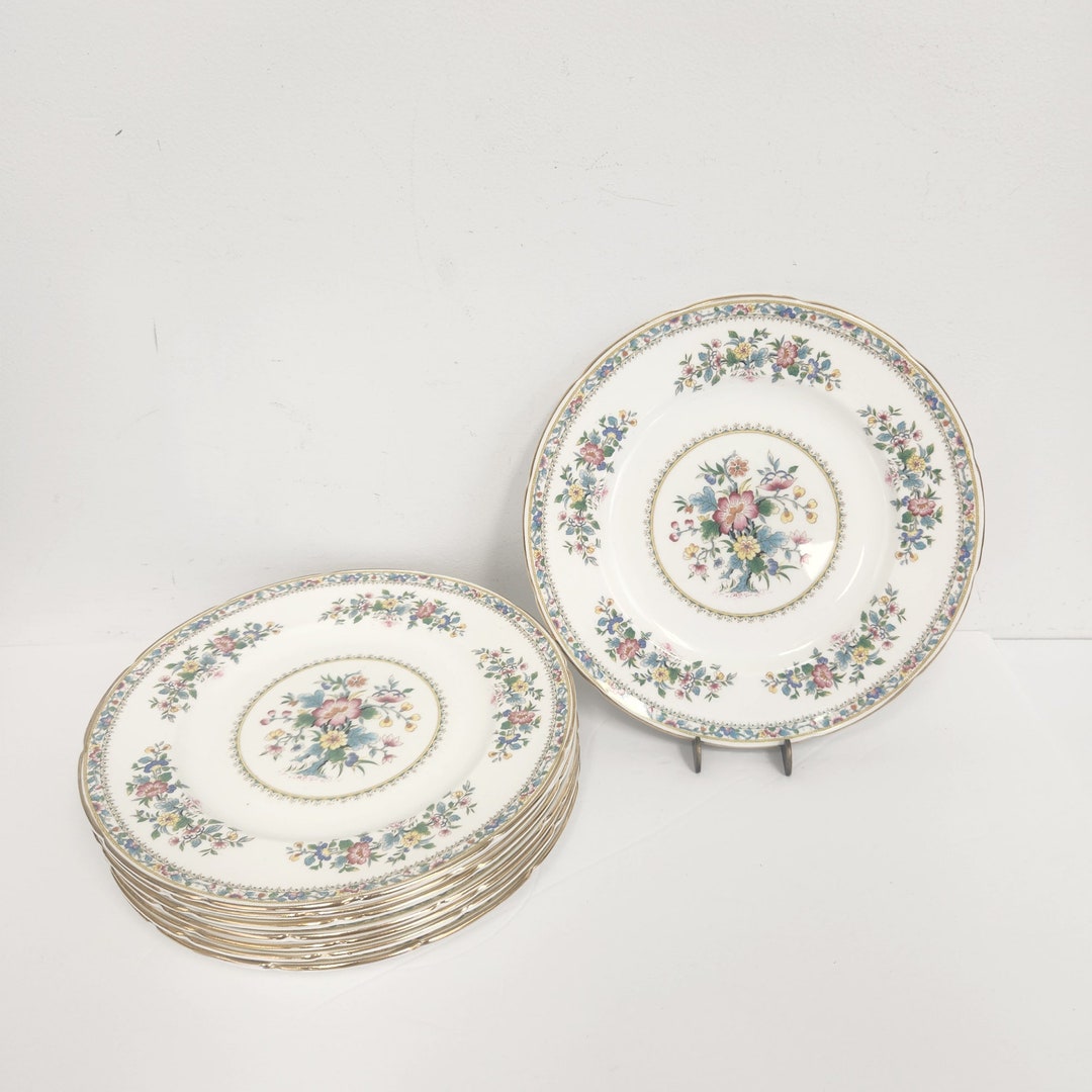 Vintage 1950's Foley China Ming Rose 10 1/4 Inch Dinner Plate 8 ...