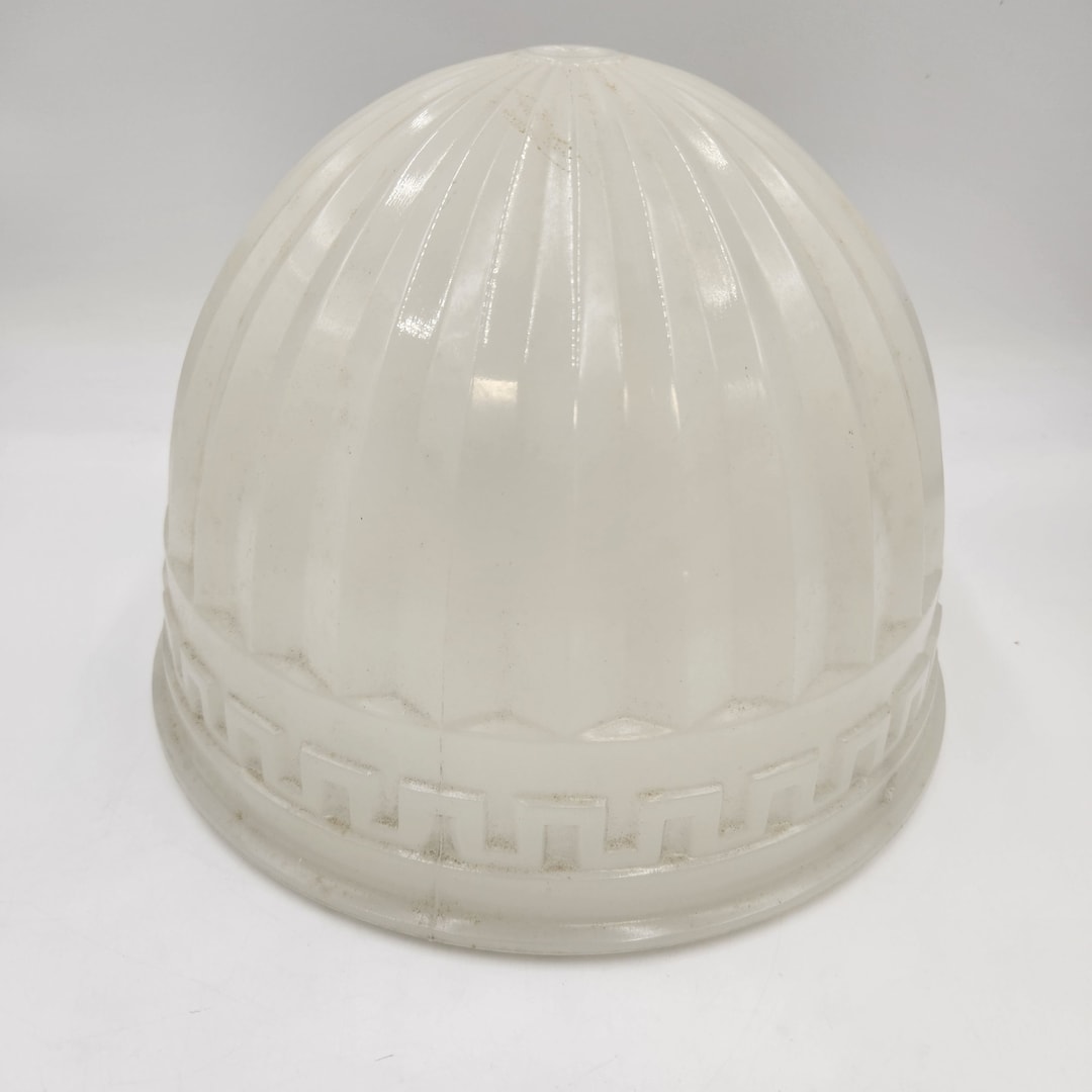 Vintage 1913 - 1918 Vintage Frosted Glass Ceiling Shade - School House ...