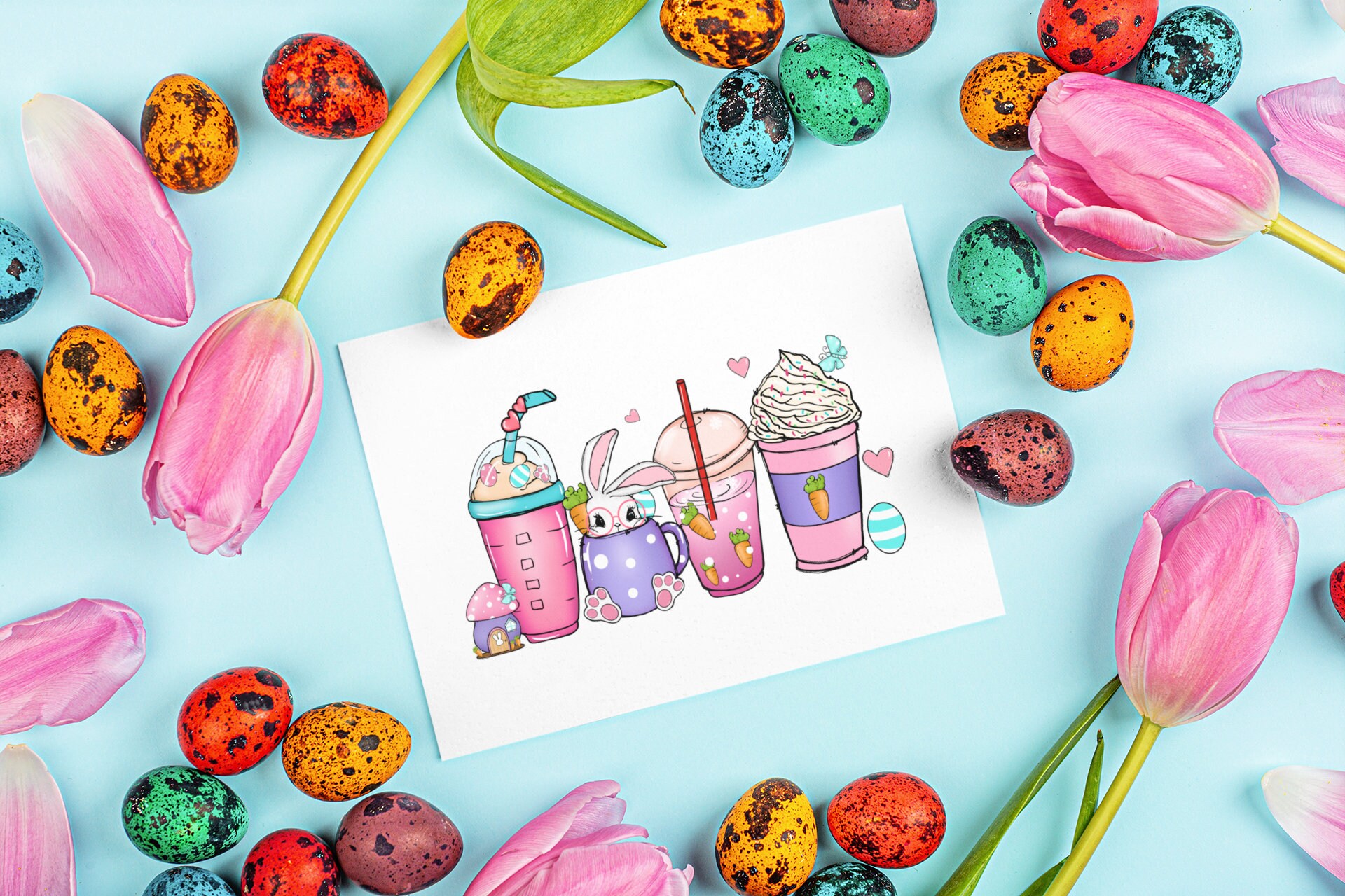 Easter Coffee Cups Png Sublimation Design, Easter Png, Coffee Cups Png ...