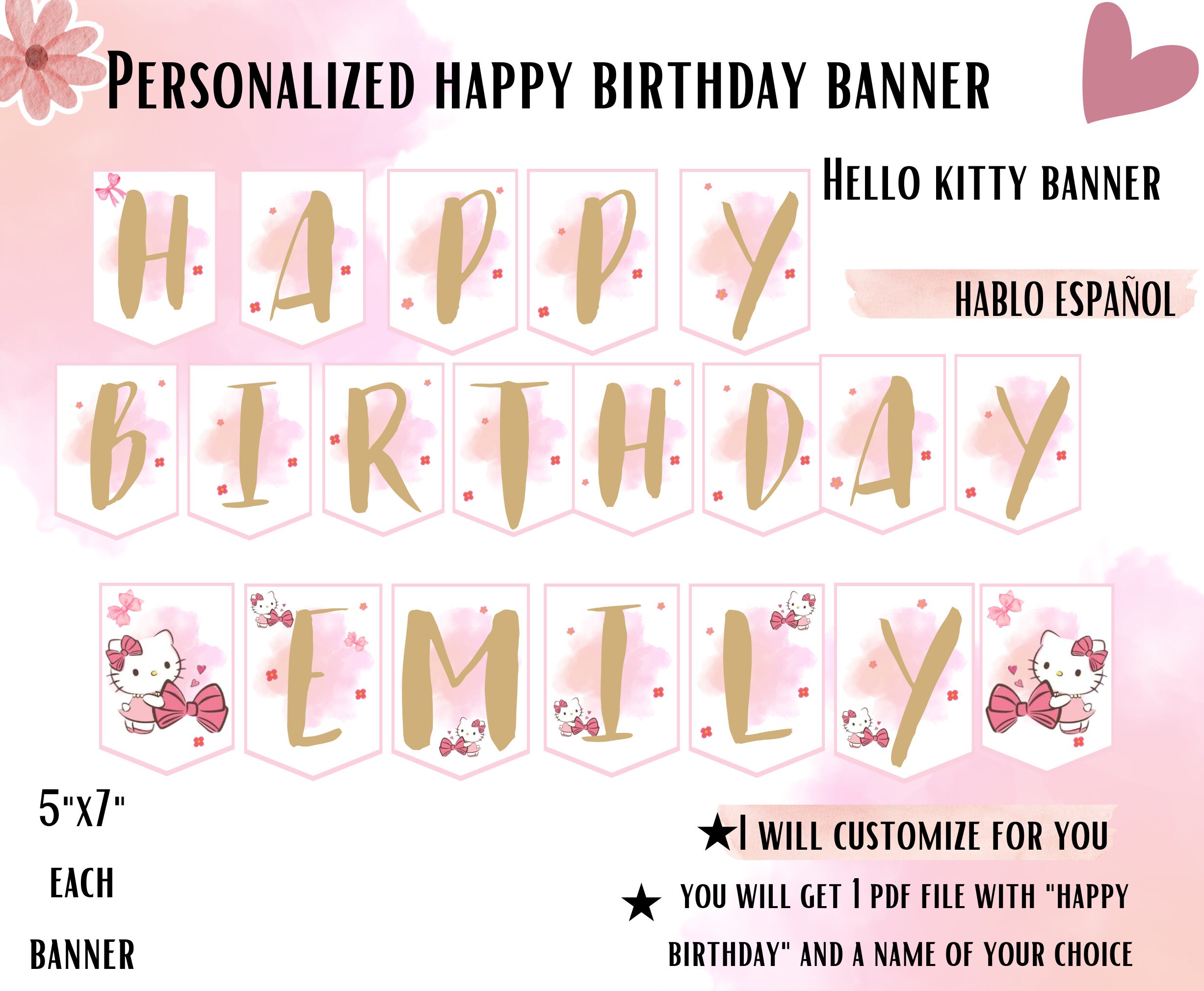 Hello Kitty Name Banner