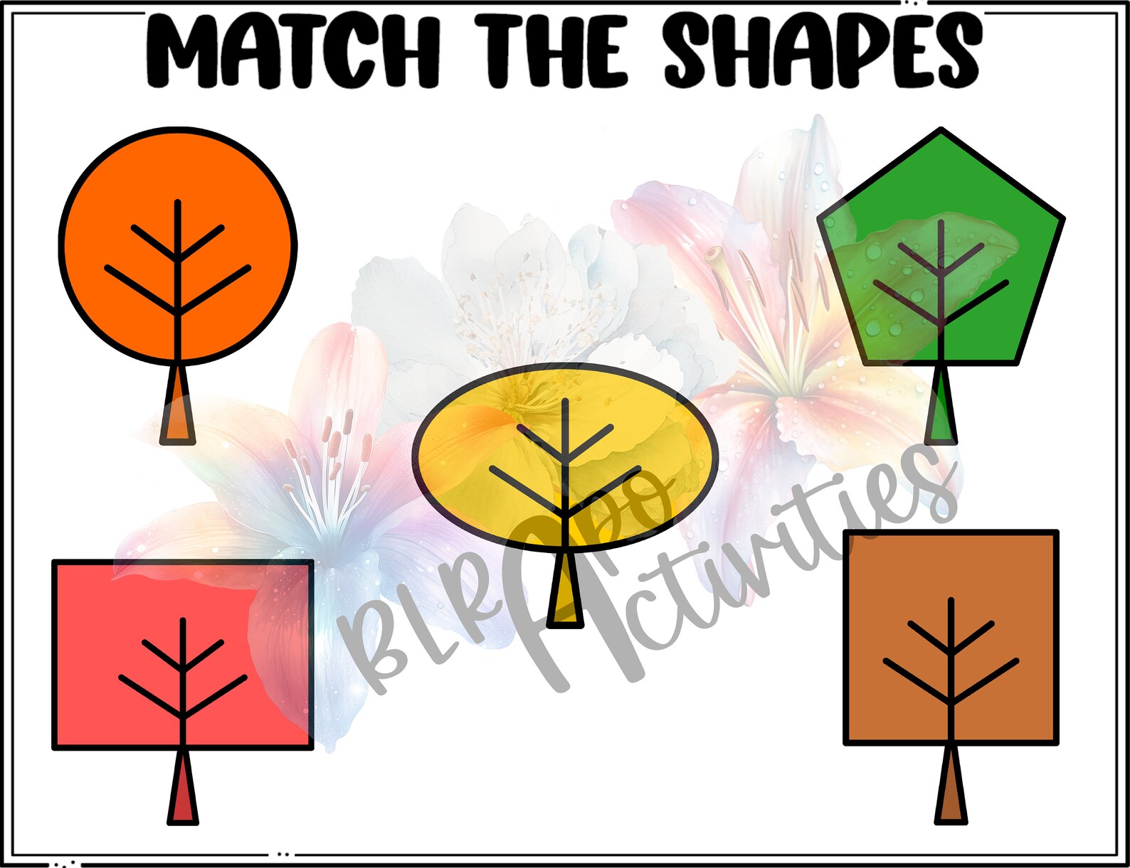 Match the Shapes - Trees & Leaves - Etsy