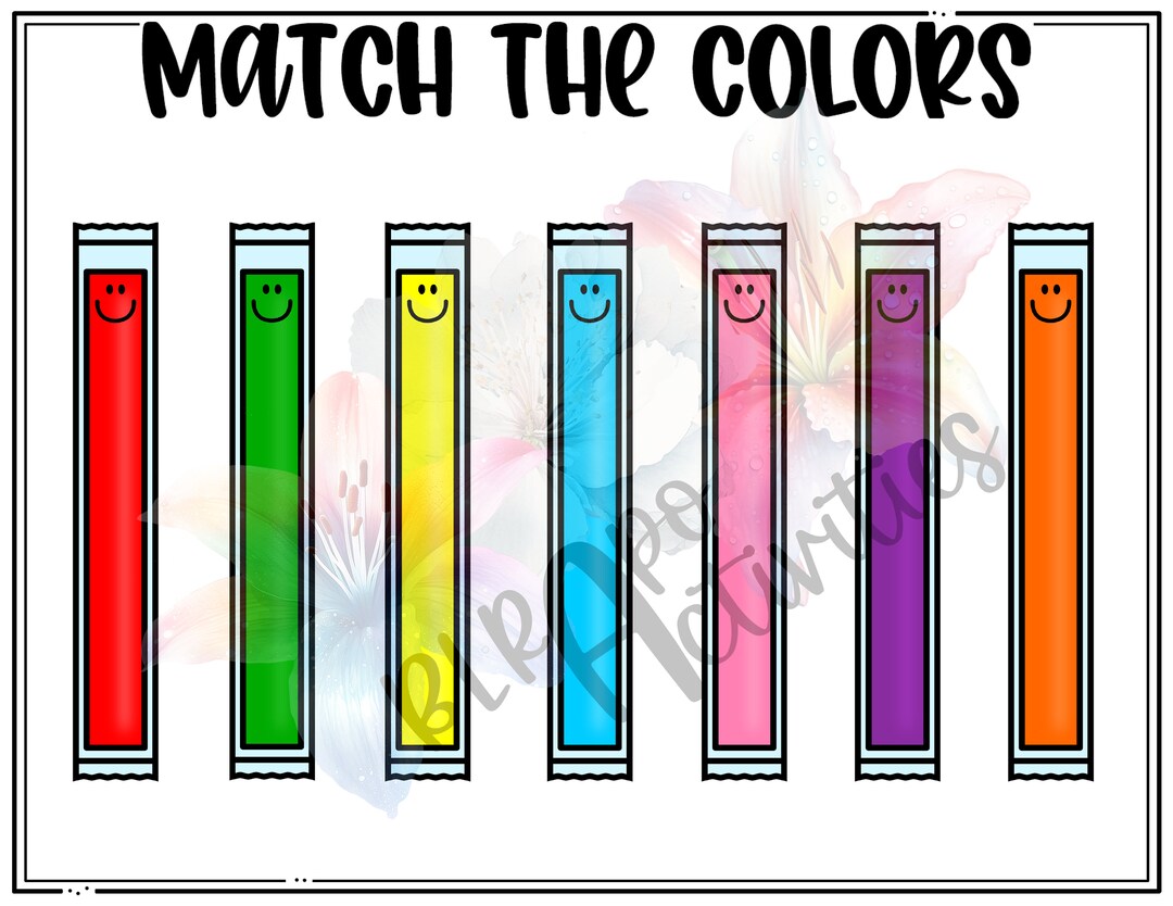 Color Matching Ice Pops Activity Mat - Etsy