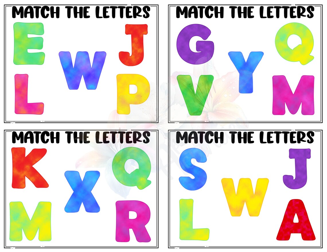 Alphabet Letters Matching Activity Mats Uppercase Letters A-Z ...