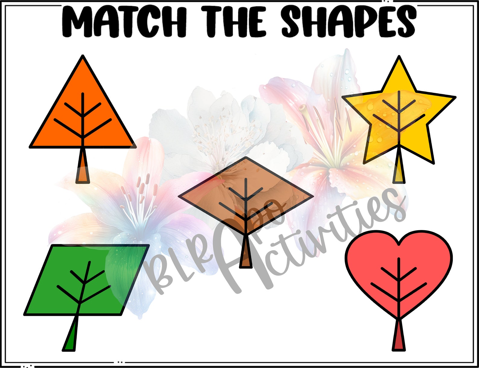 Match the Shapes - Trees & Leaves - Etsy