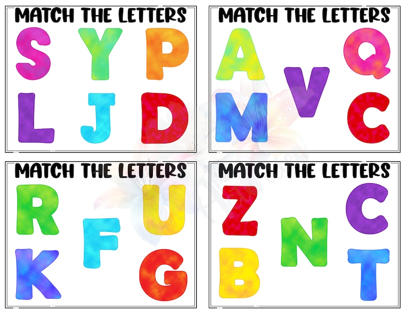 Alphabet Letters Matching Activity Mats - Uppercase Letters A-Z ...