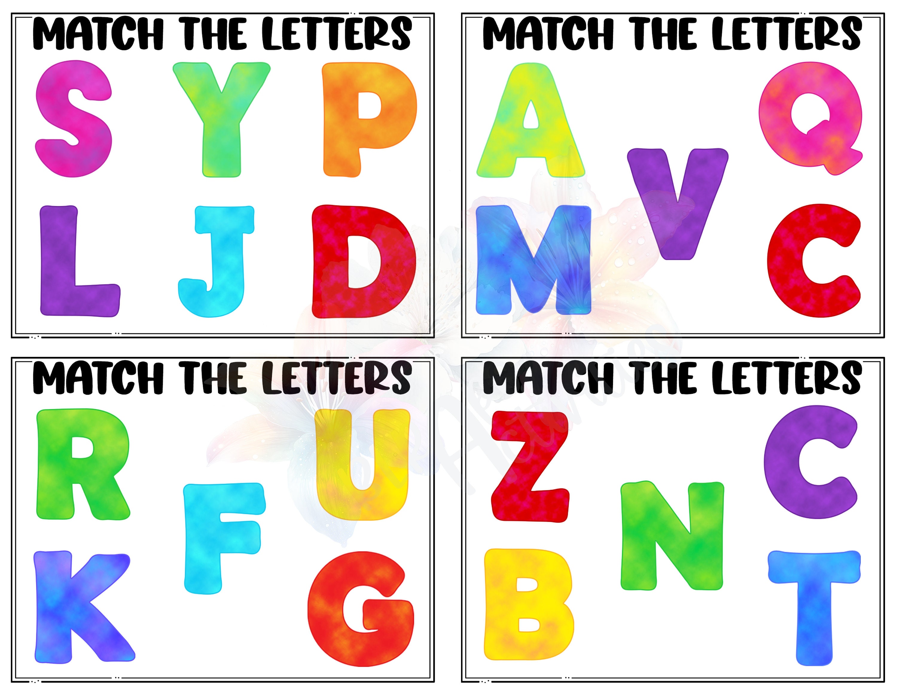Alphabet Letters Matching Activity Mats - Uppercase Letters A-Z ...