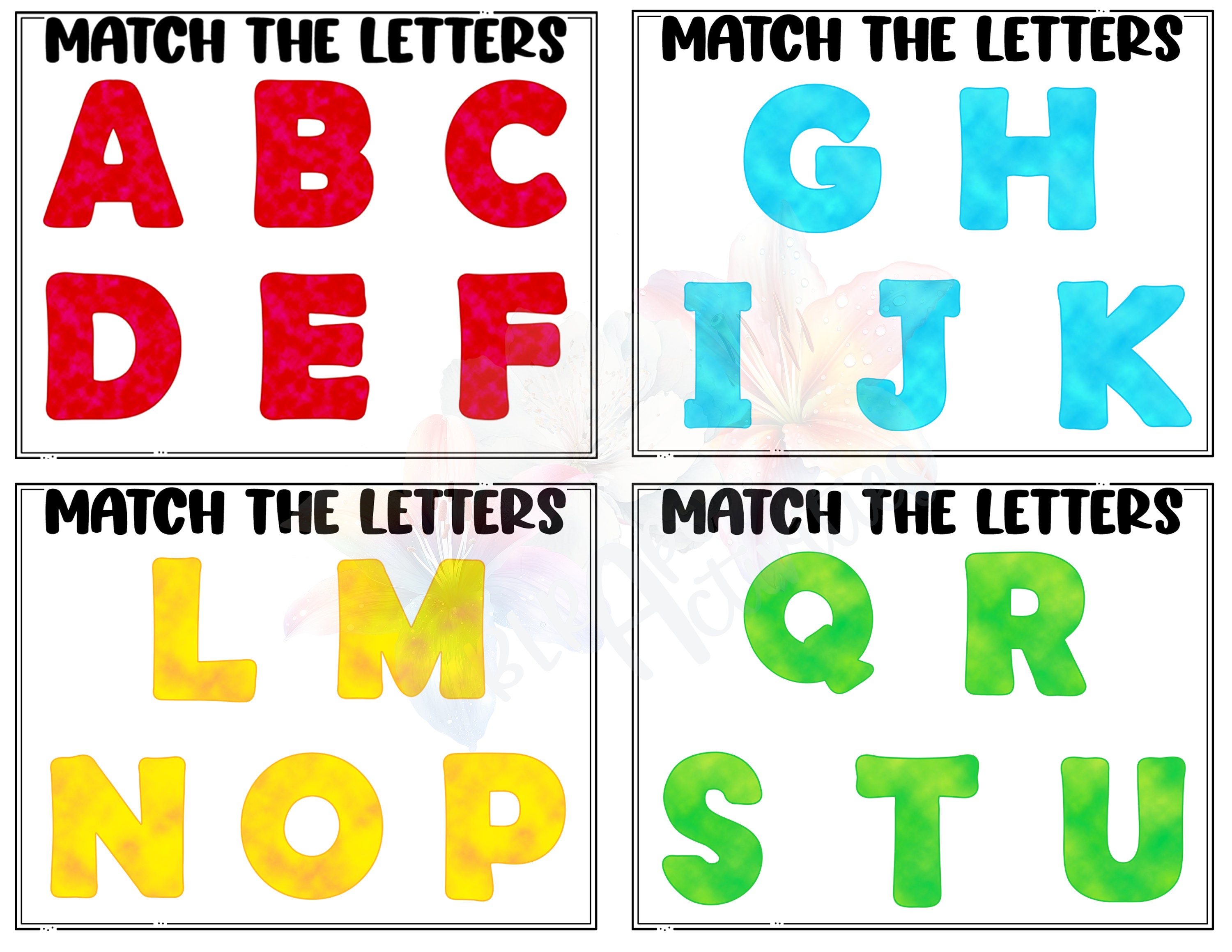 Alphabet Letters Matching Activity Mats - Uppercase Letters A-Z ...