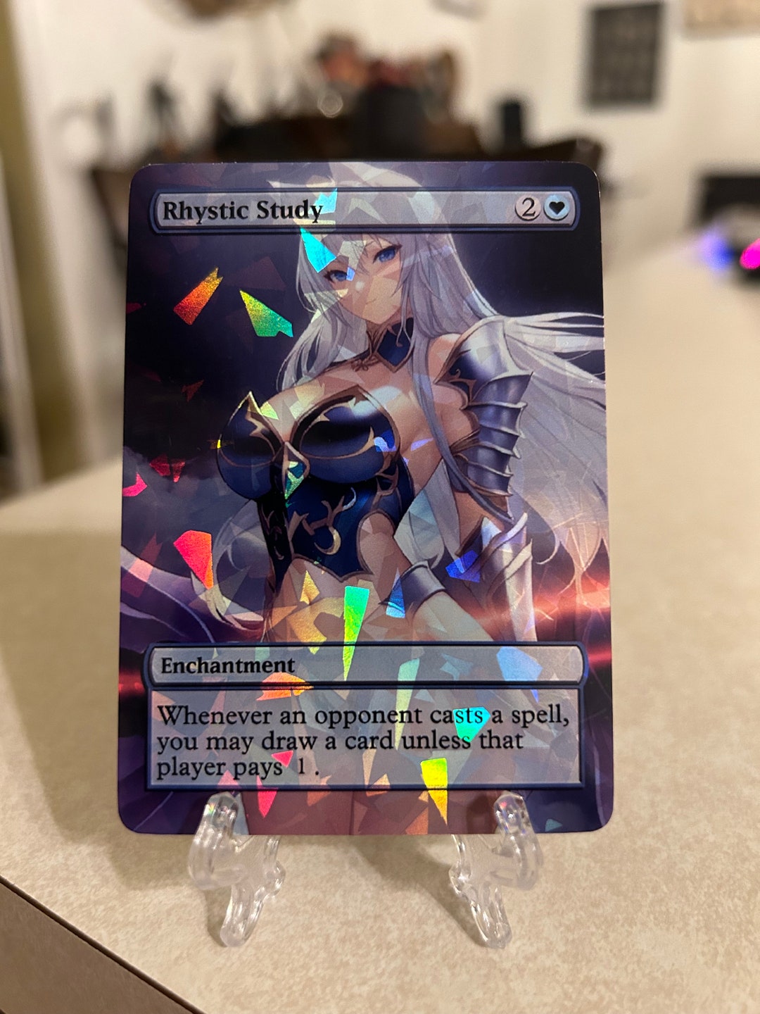 MTG 1 Rhystic Study Foil Custom Borderless - Etsy