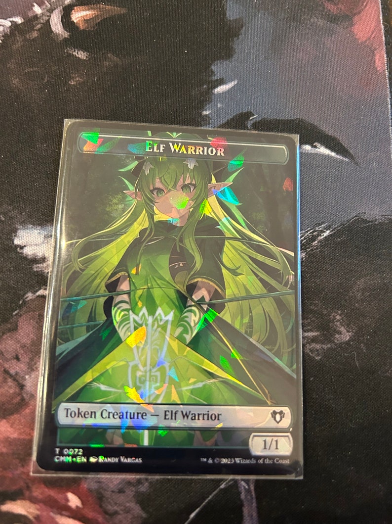 MTG Set of 5, Foil Elf Anime Elf Tokens - Etsy