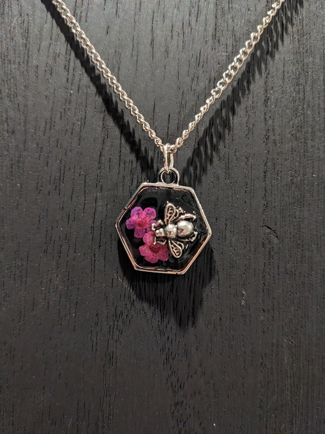 Hex Bee Necklace - Etsy