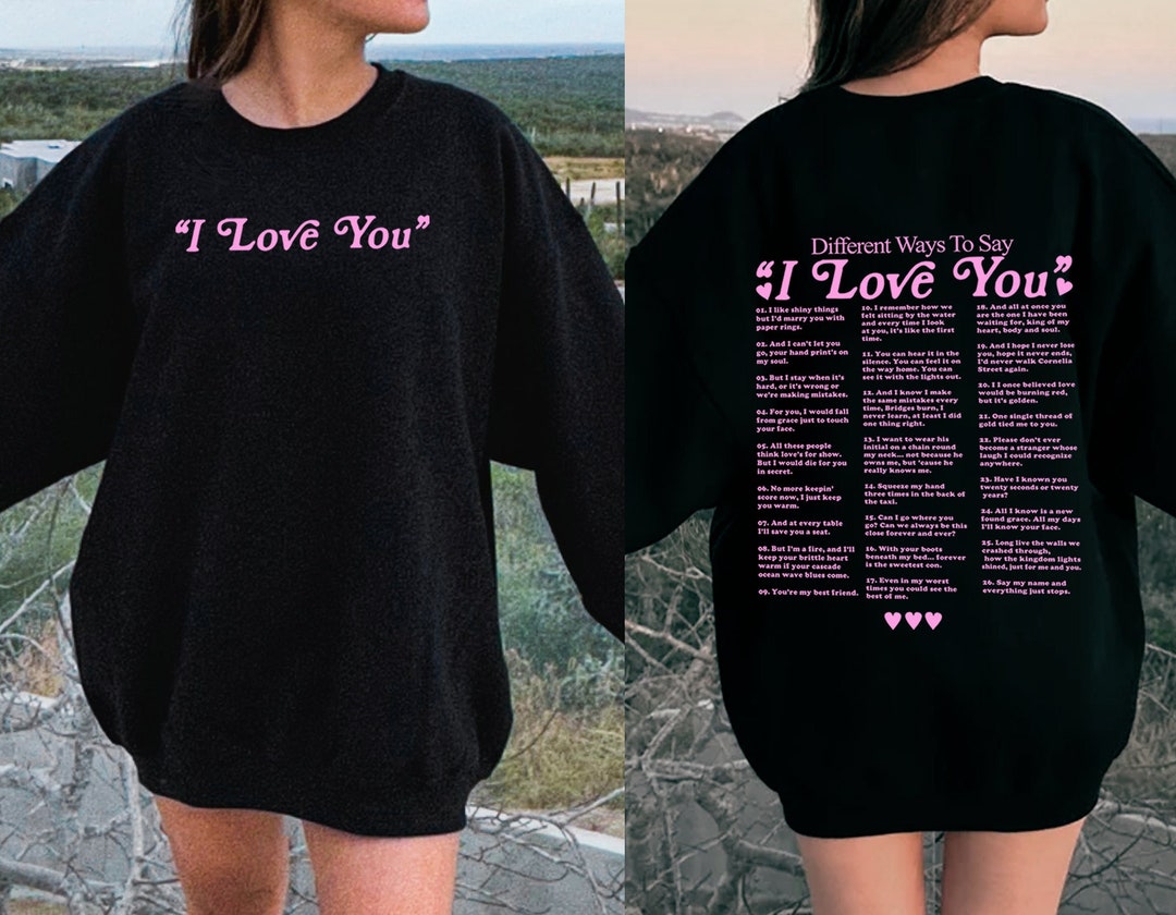 Different Ways Say I Love You in Lyrics Crewneck I Love You - Etsy