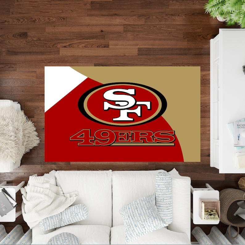 American Football Rug, San Francisco 49ers, Kids Room Rug, Personalized ...