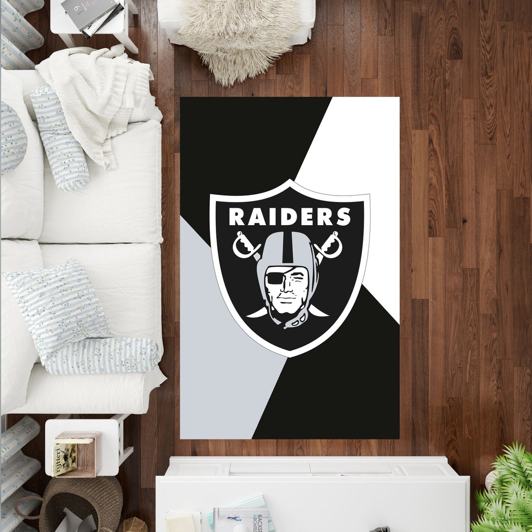 American Football Rug, Las Vegas Raiders, NFL, NFL Rug, Kids Room Rug ...