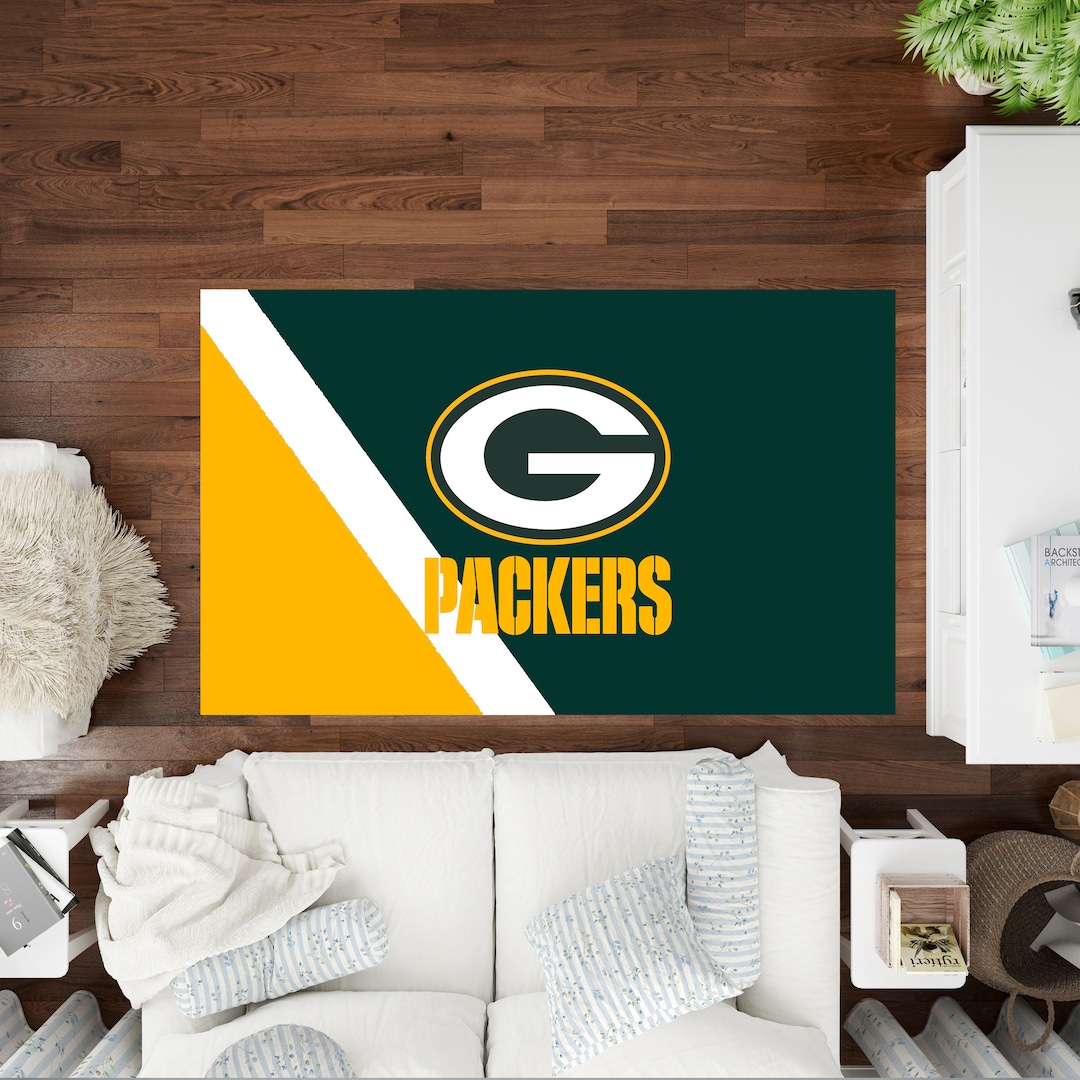 American Football Rug, Green Bay Packers, Kids Room Rug, Personalized ...