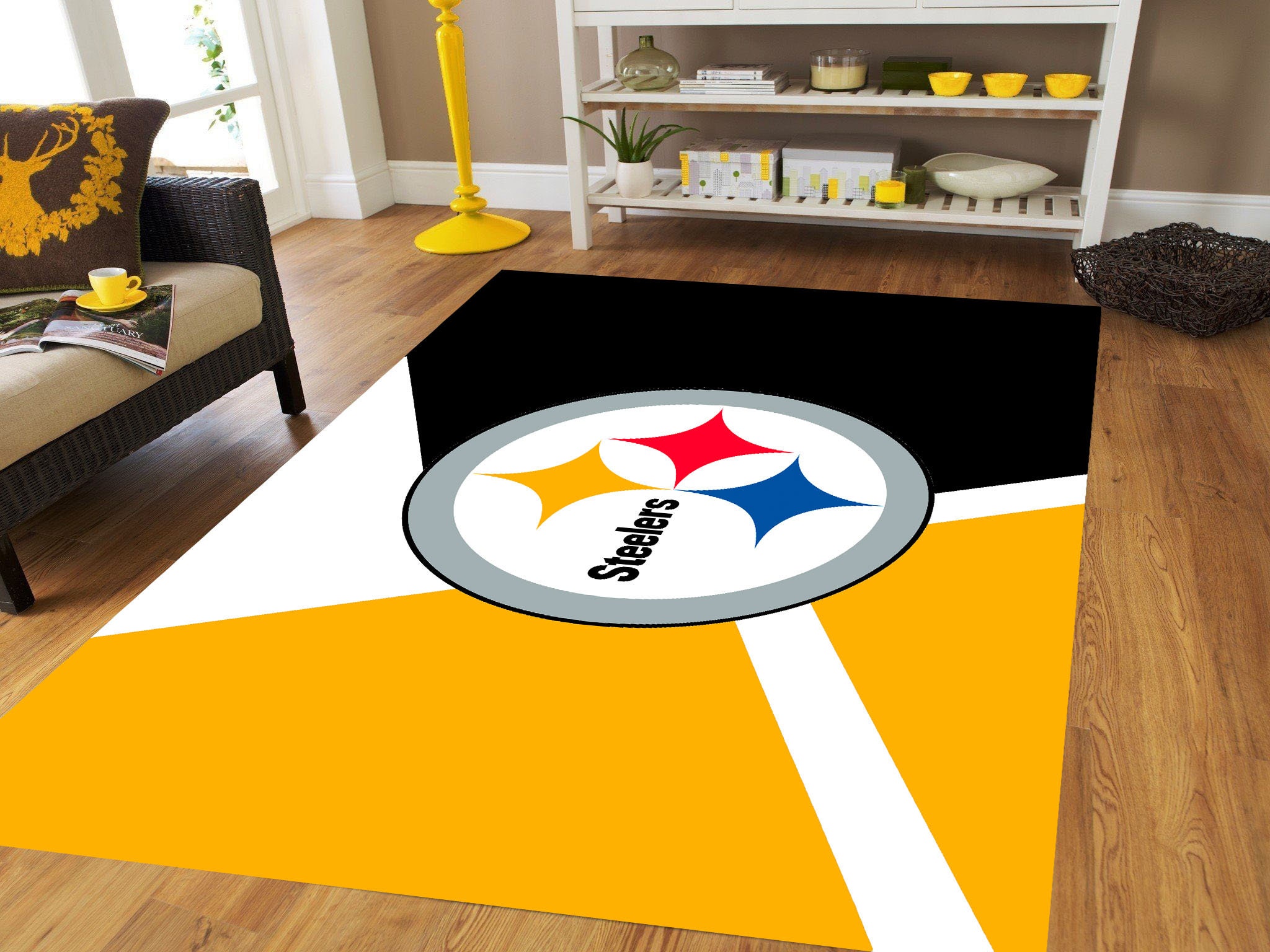 American Football Rug, Pittsburgh Steelers, Kids Room Rug, Personalized ...