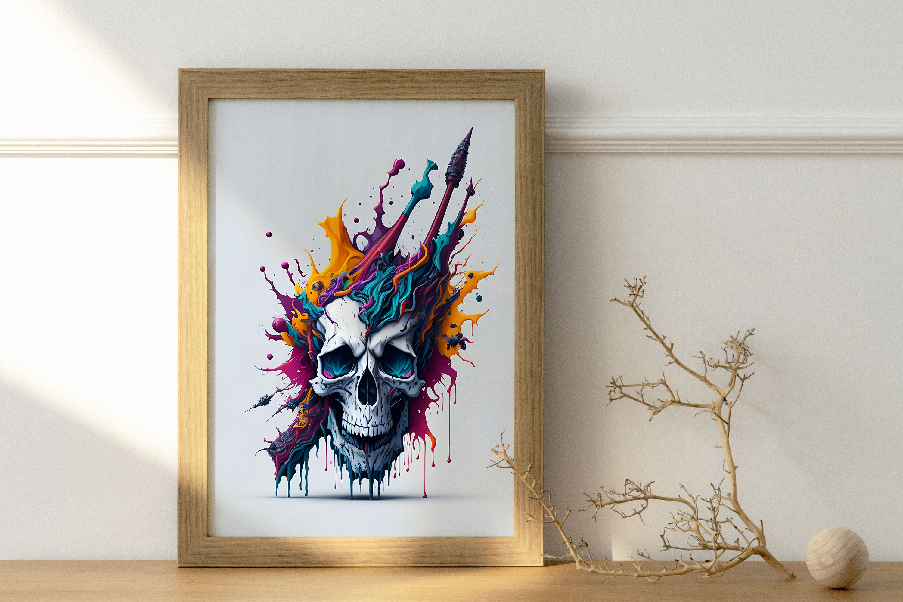 Skull Wall Art, Skull Prints Art, Printable Wall Art, Gothic Art, Skull ...