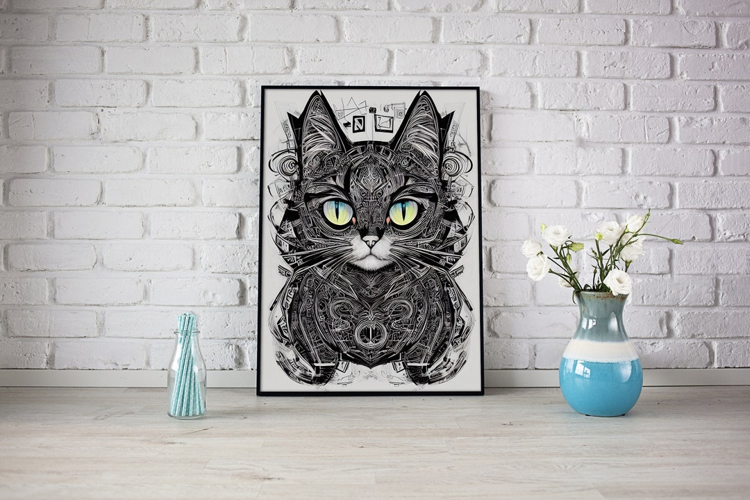 Cat Printable Wall Art, Cat Wall Art, Cat Wall Decor, Printable Wall ...
