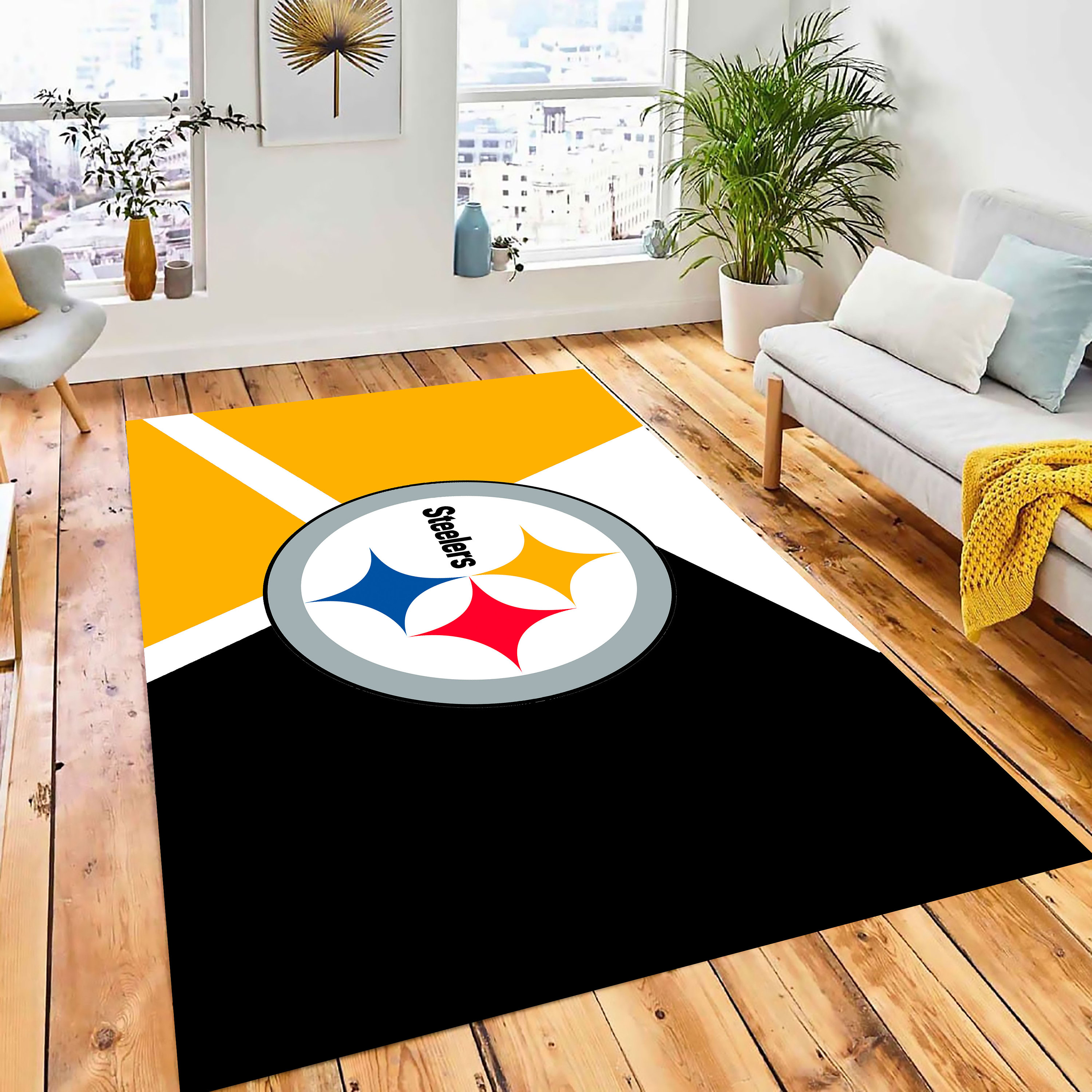 American Football Rug, Pittsburgh Steelers, Kids Room Rug, Personalized ...