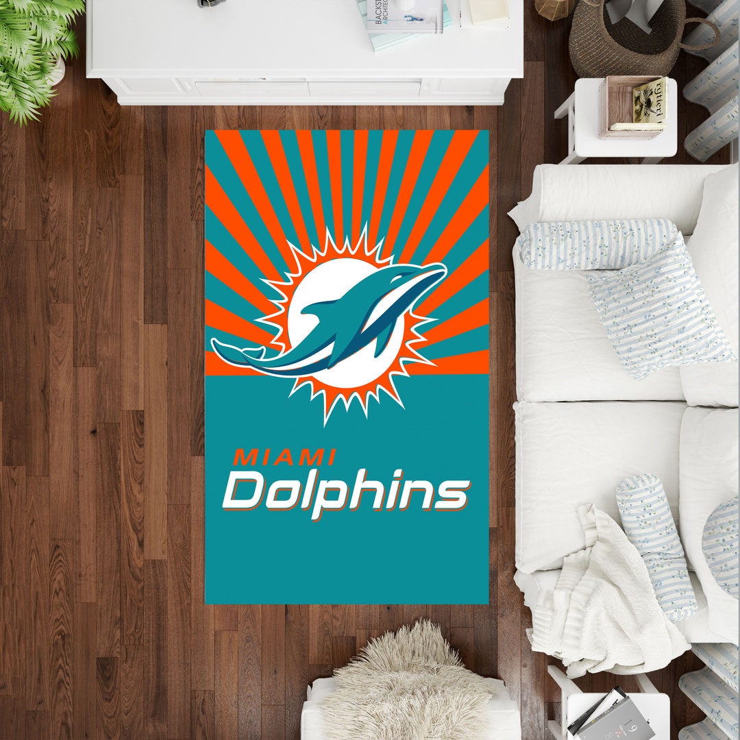 American Football Rug, Miami Dolphins, Kids Room Rug, Personalized Rug ...