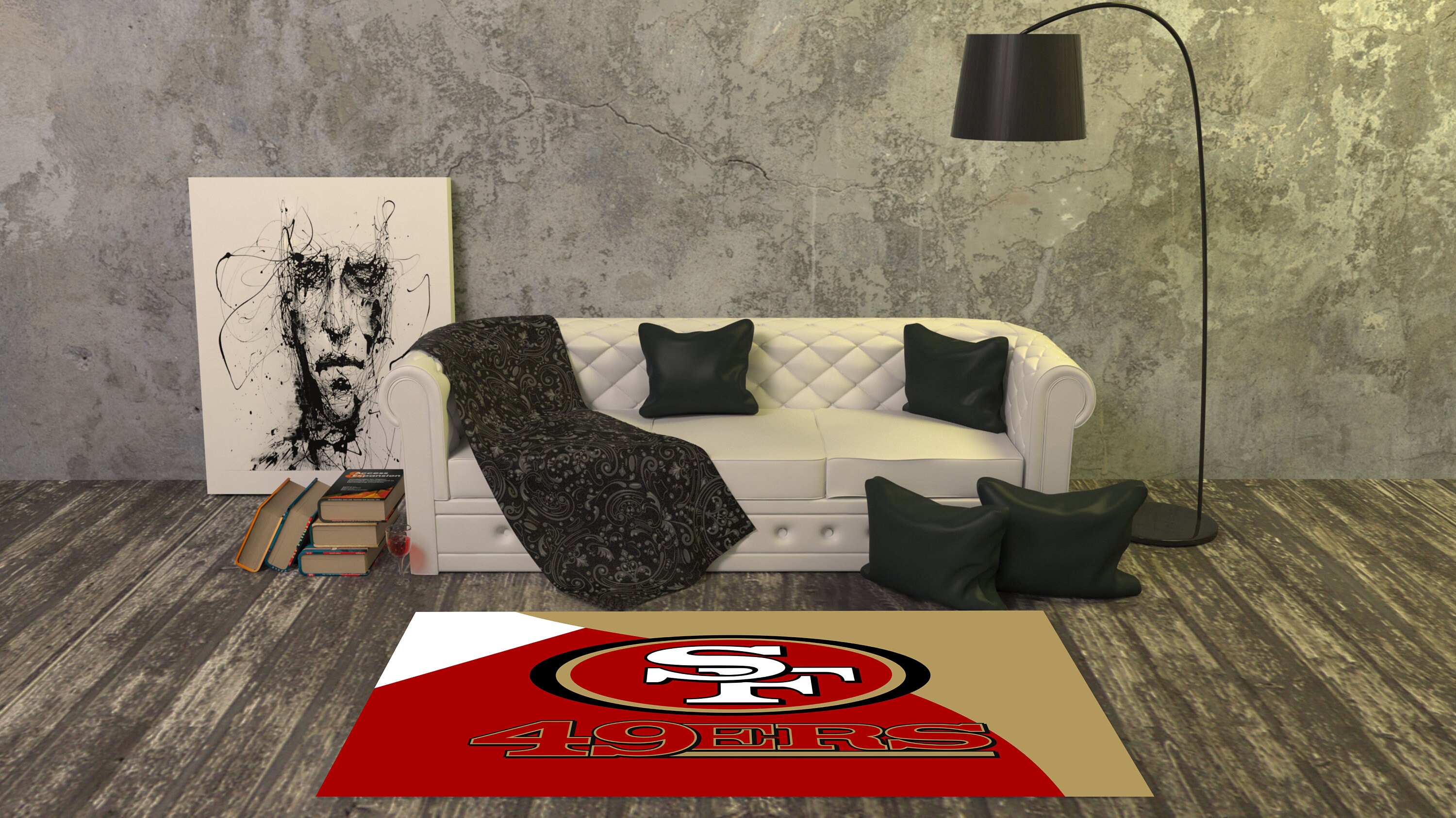 American Football Rug, San Francisco 49ers, Kids Room Rug, Personalized ...