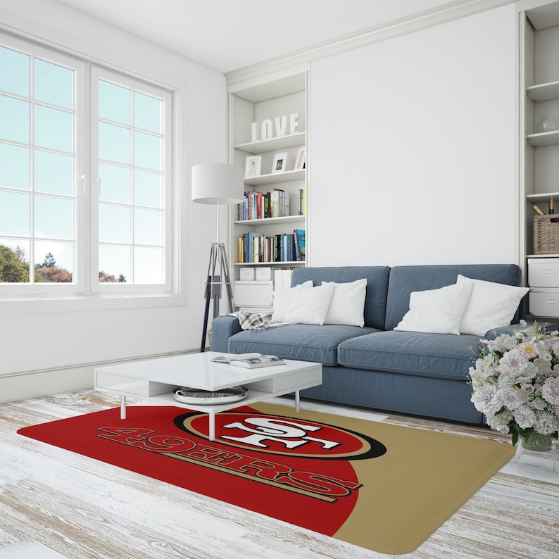American Football Rug, San Francisco 49ers, Kids Room Rug, Personalized ...
