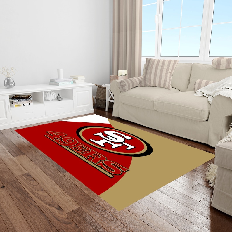 American Football Rug, San Francisco 49ers, Kids Room Rug, Personalized ...