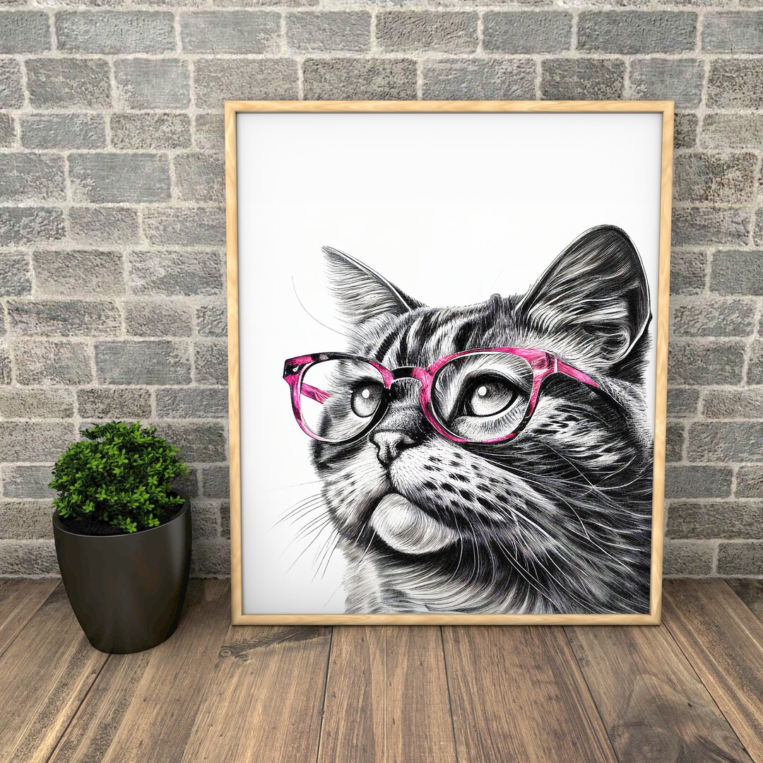 Cat Printable Wall Art, Cat Wall Art, Cat Wall Decor, Printable Wall ...