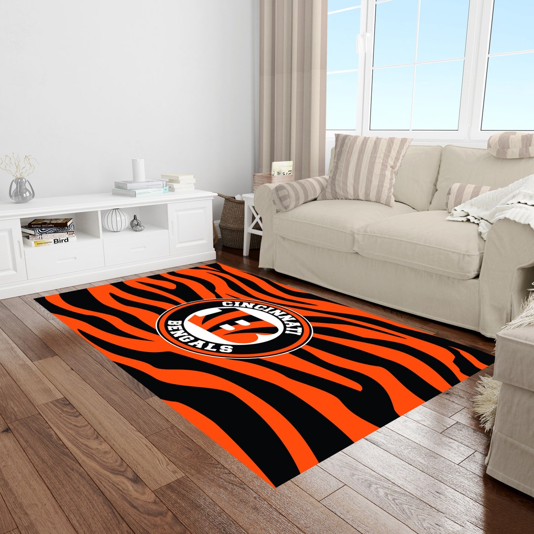 American Football Rug, Cincinnati Bengals, Kids Room Rug, Personalized ...