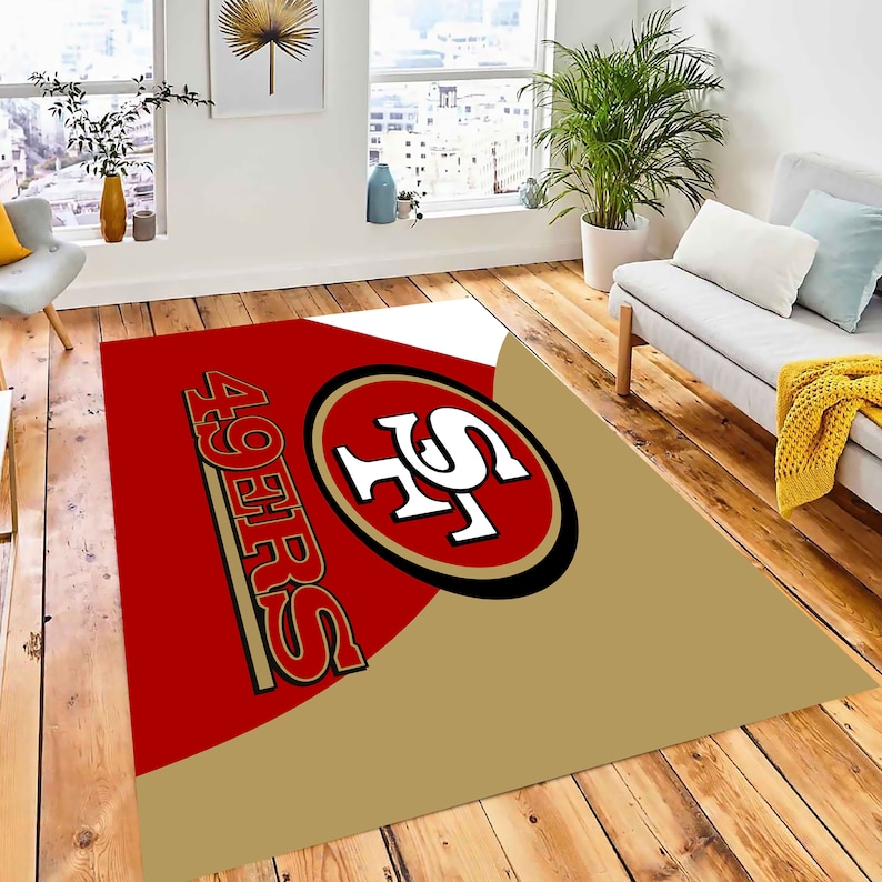American Football Rug, San Francisco 49ers, Kids Room Rug, Personalized ...