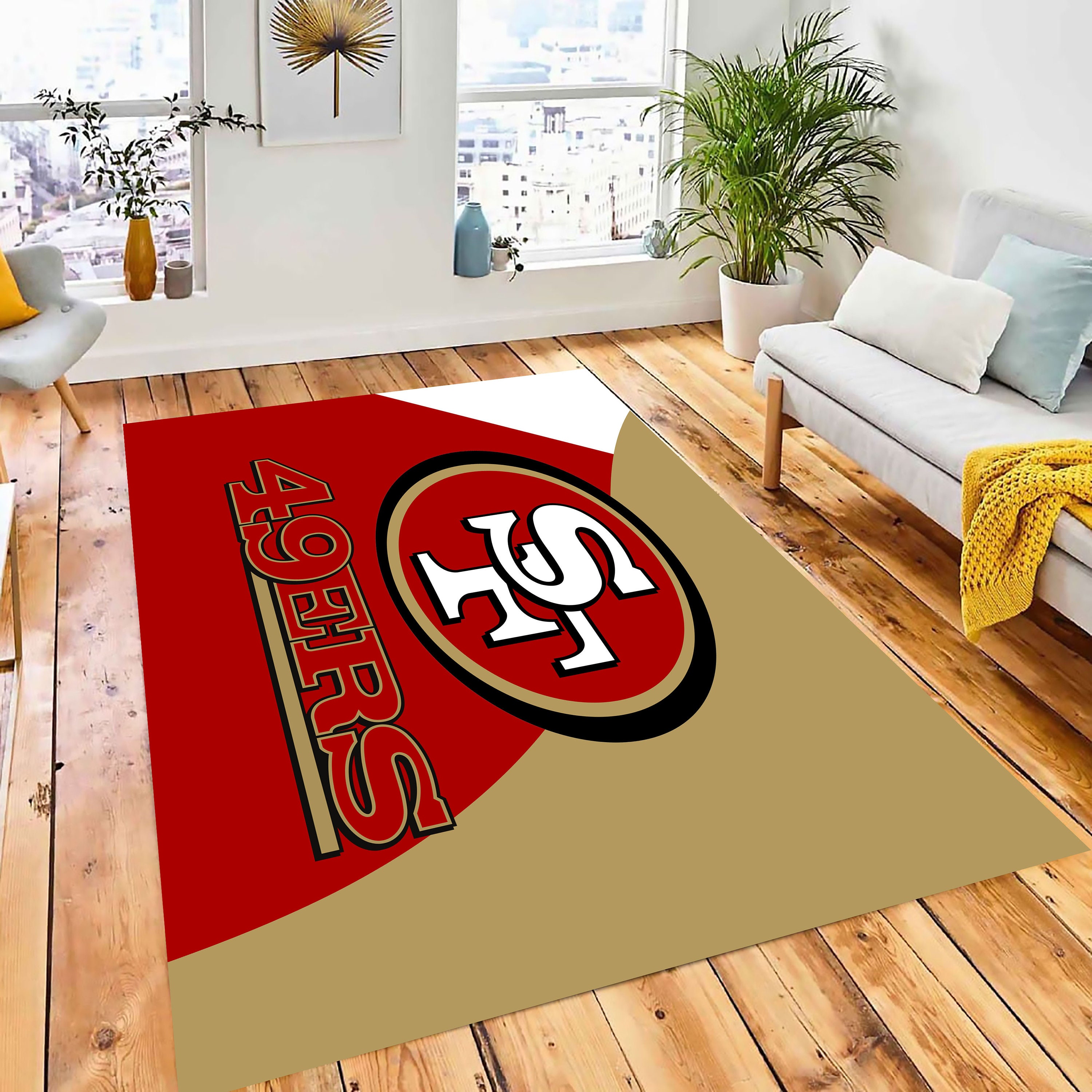 American Football Rug, San Francisco 49ers, Kids Room Rug, Personalized ...