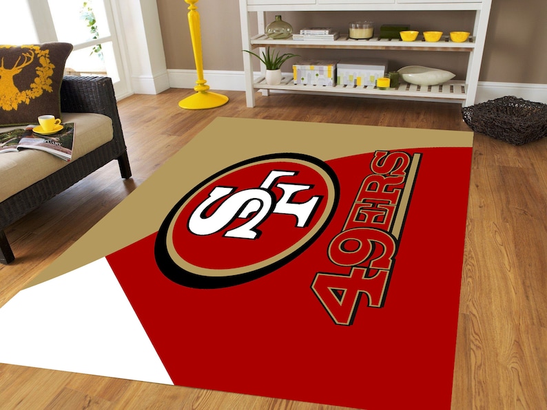American Football Rug, San Francisco 49ers, Kids Room Rug, Personalized ...