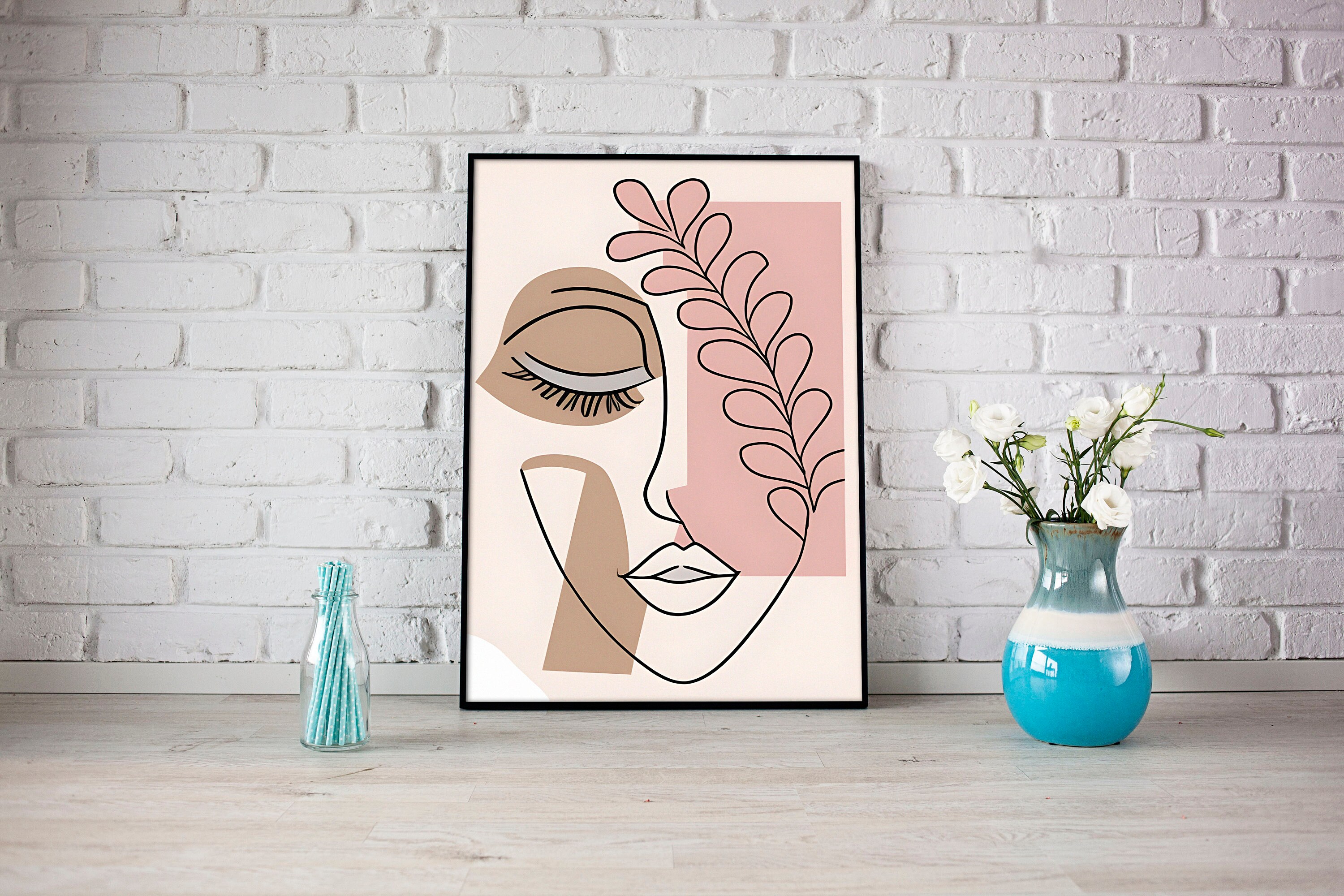 Abstract Printable Wall Art, Face Wall Art, Modern Wall Art Decor ...