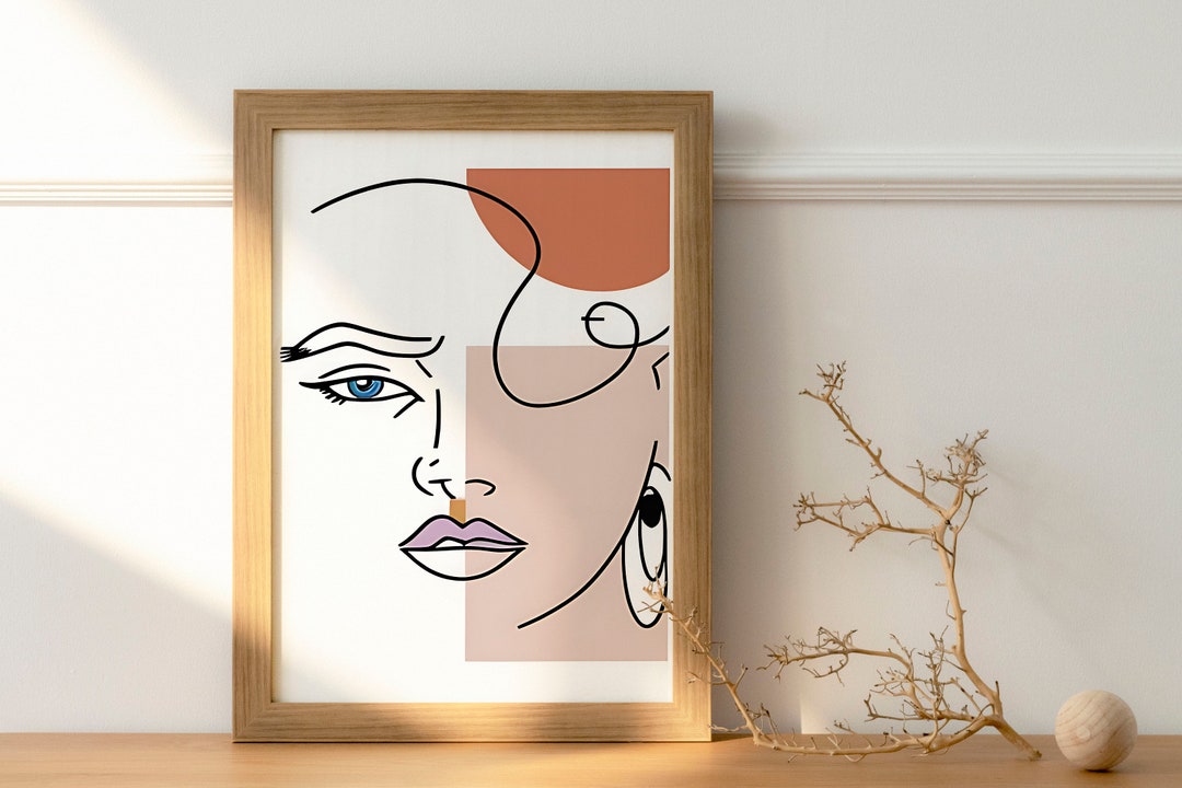 Abstract Printable Wall Art, Face Wall Art, Modern Wall Art Decor ...