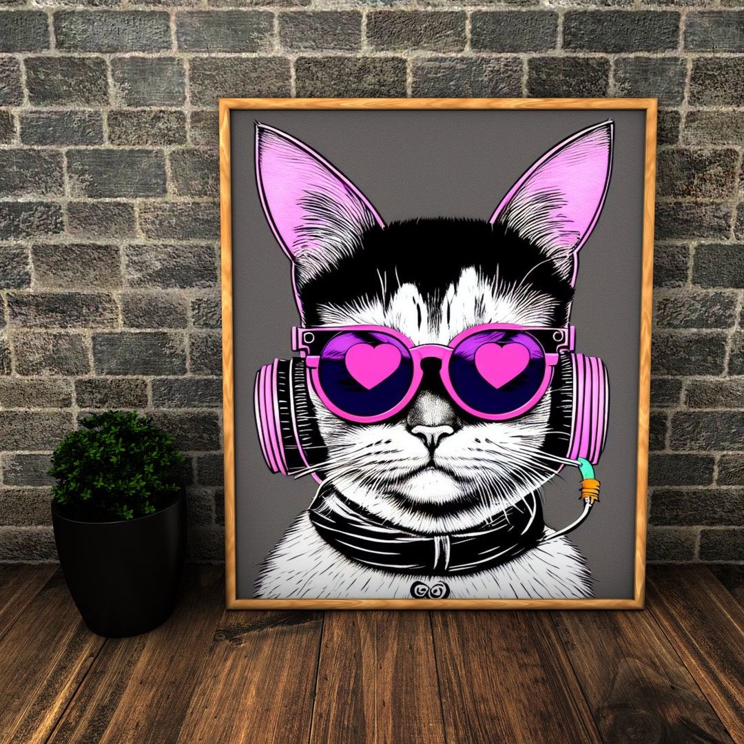 Cat Printable Wall Art, Cat Wall Art, Cat Wall Decor, Printable Wall ...