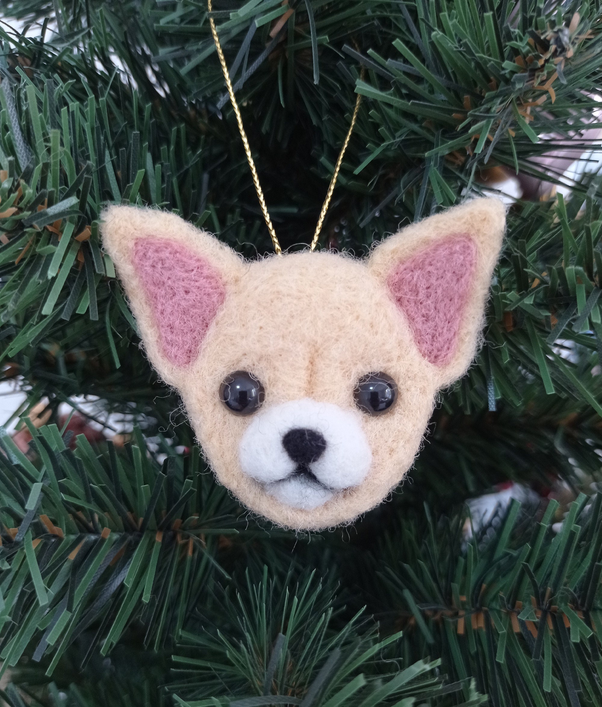 Needle Felted Chihuahua Christmas Tree Decor, Chihuahua Christmas Ornament, Chihuahua Holiday ...