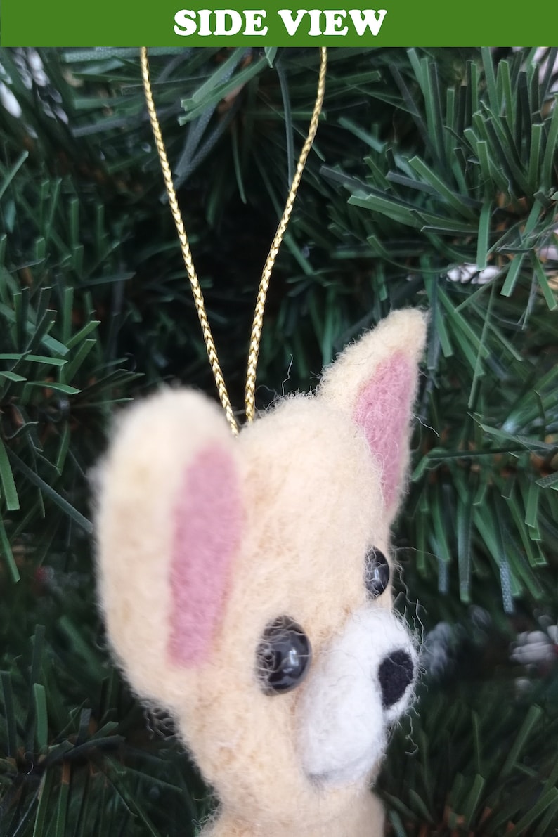 Needle Felted Chihuahua Christmas Tree Decor, Chihuahua Christmas Ornament, Chihuahua Holiday ...
