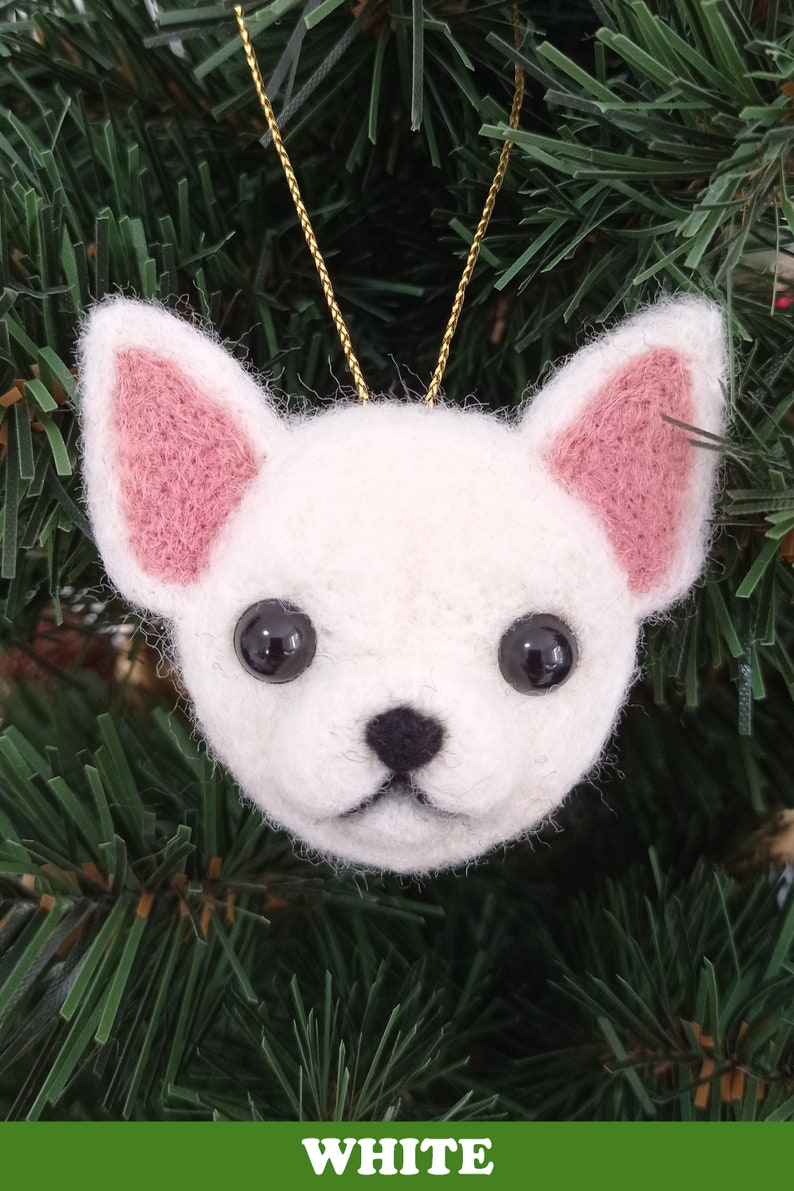 Needle Felted Chihuahua Christmas Tree Decor, Chihuahua Christmas Ornament, Chihuahua Holiday ...