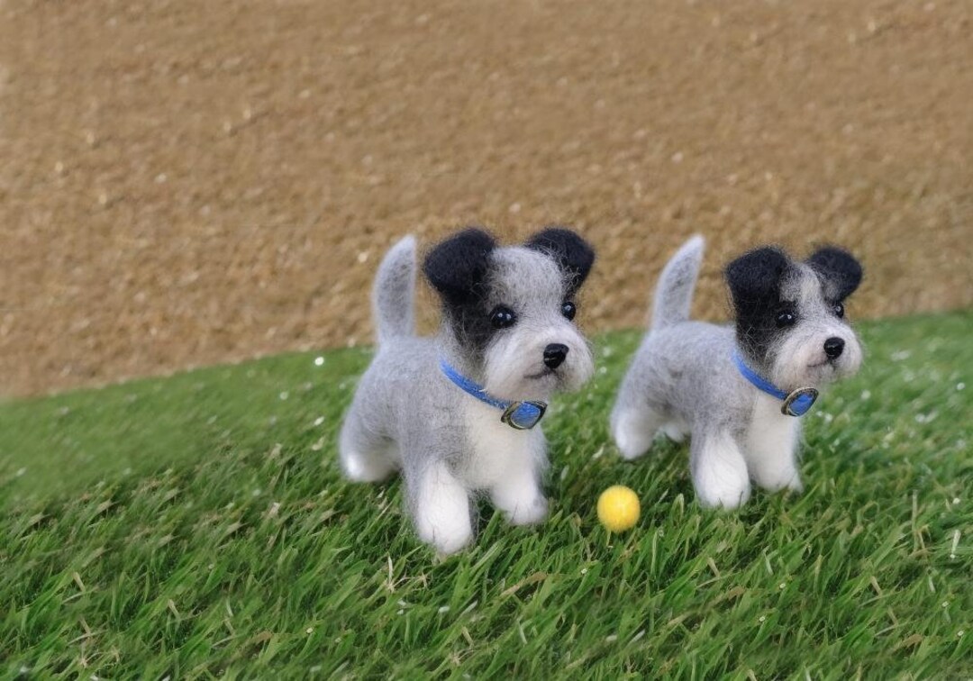 Miniature Schnauzer, Dollhouse Little Dog, Schnauzer Figurine, Needle ...