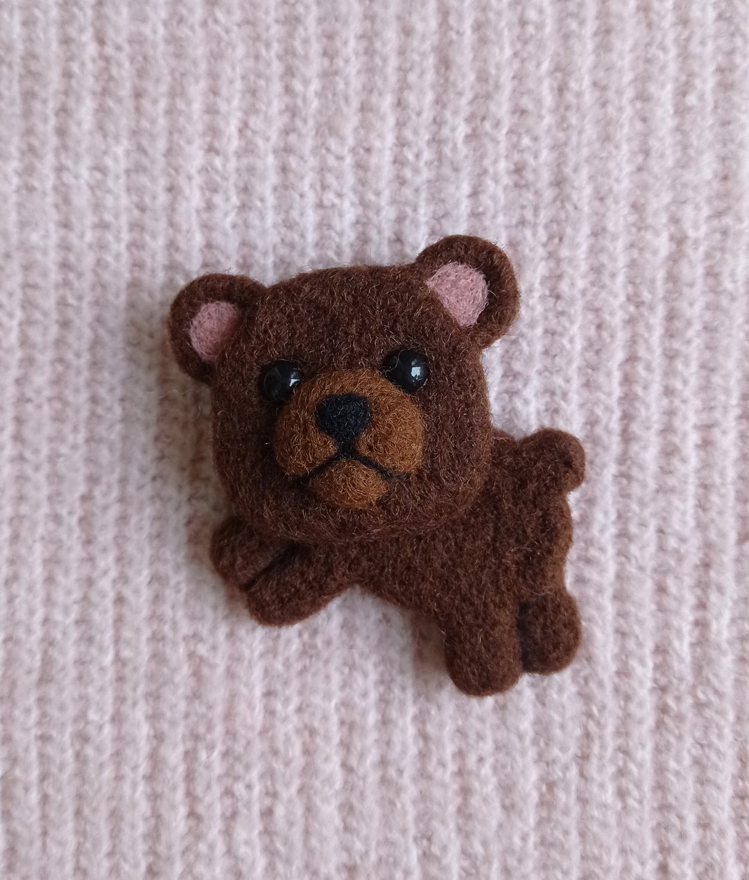 Needle Felted Brown Bear Brooch, Bear Pin, Bear Lover Gift, Bear ...