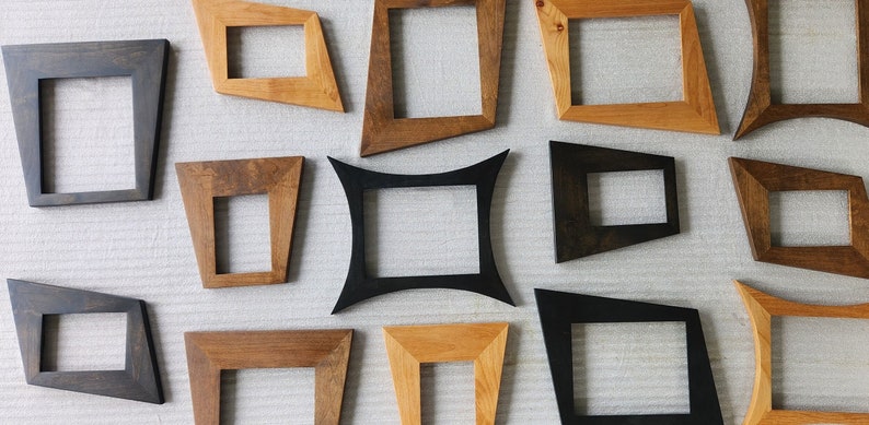 Mid Century Modern Style Wooden Picture Frame. FLAT TOP Design. Hand ...