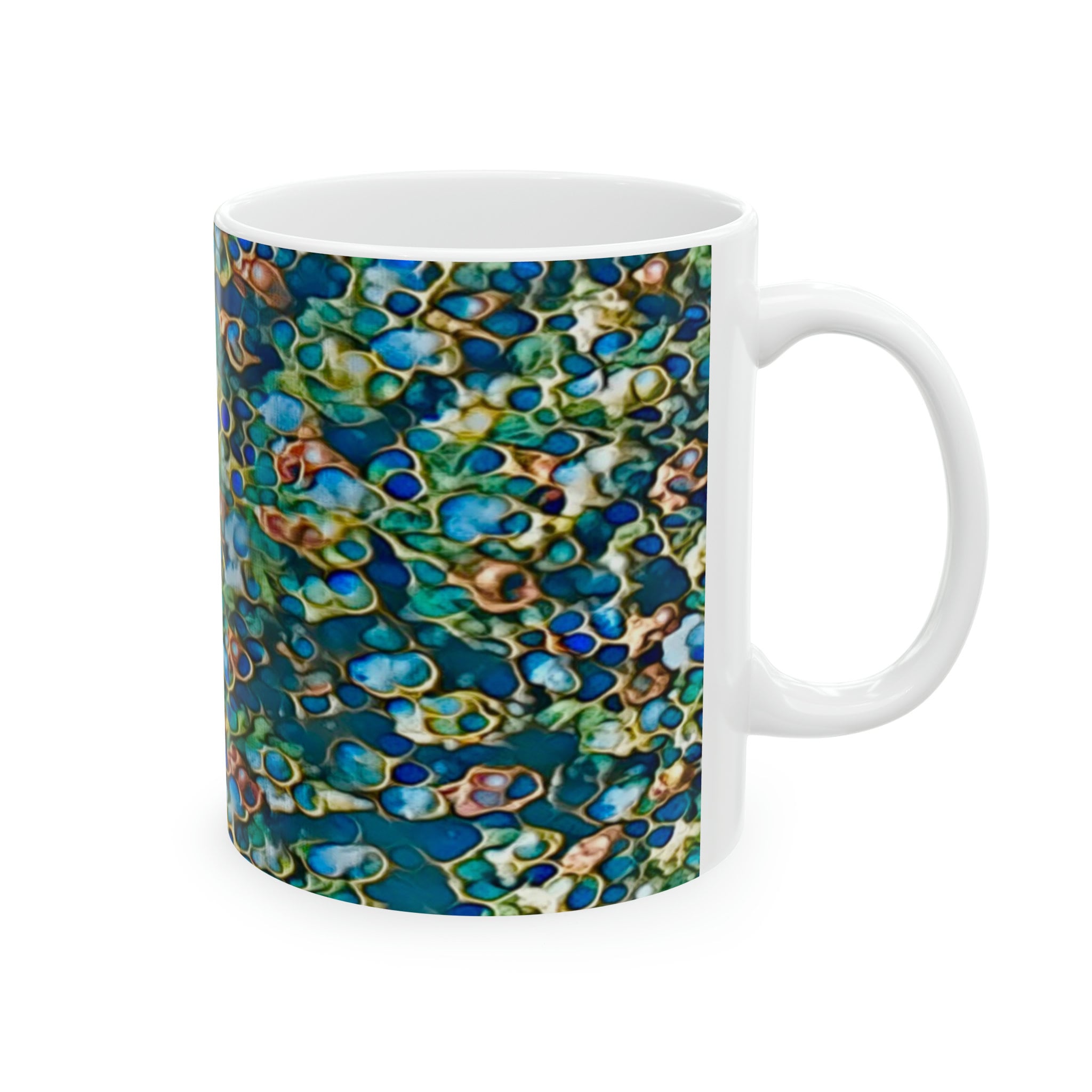 Blue Cells Enhanced Photography by Stew Bradley Colorful Ceramic Mug ...
